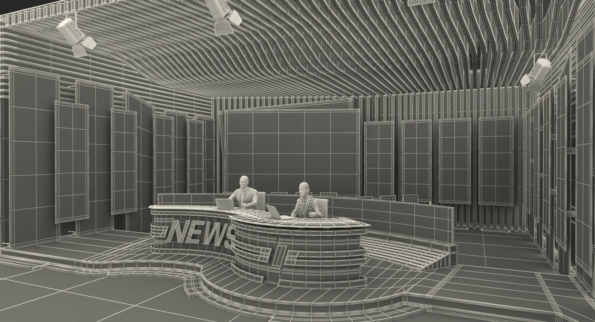 3D model big news tv studio - TurboSquid 1286820