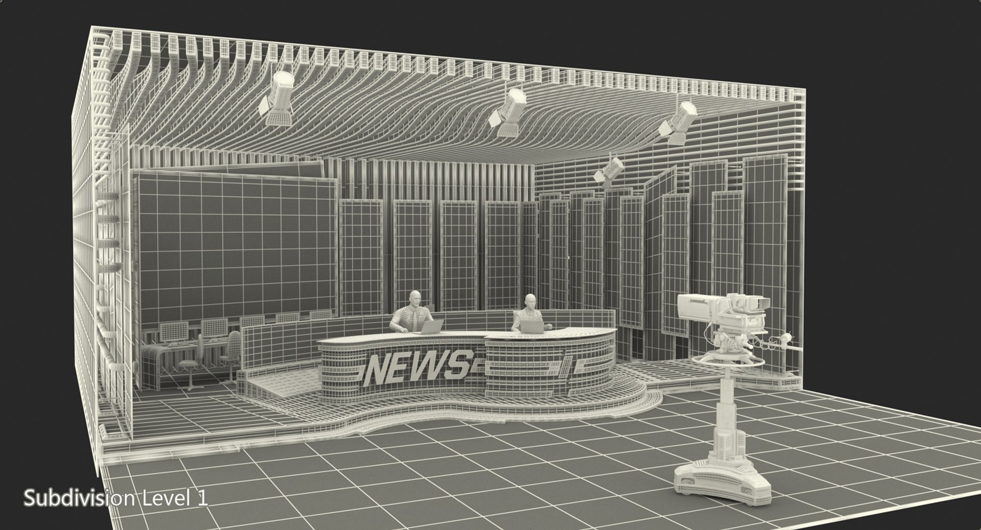 3D model big news tv studio - TurboSquid 1286820