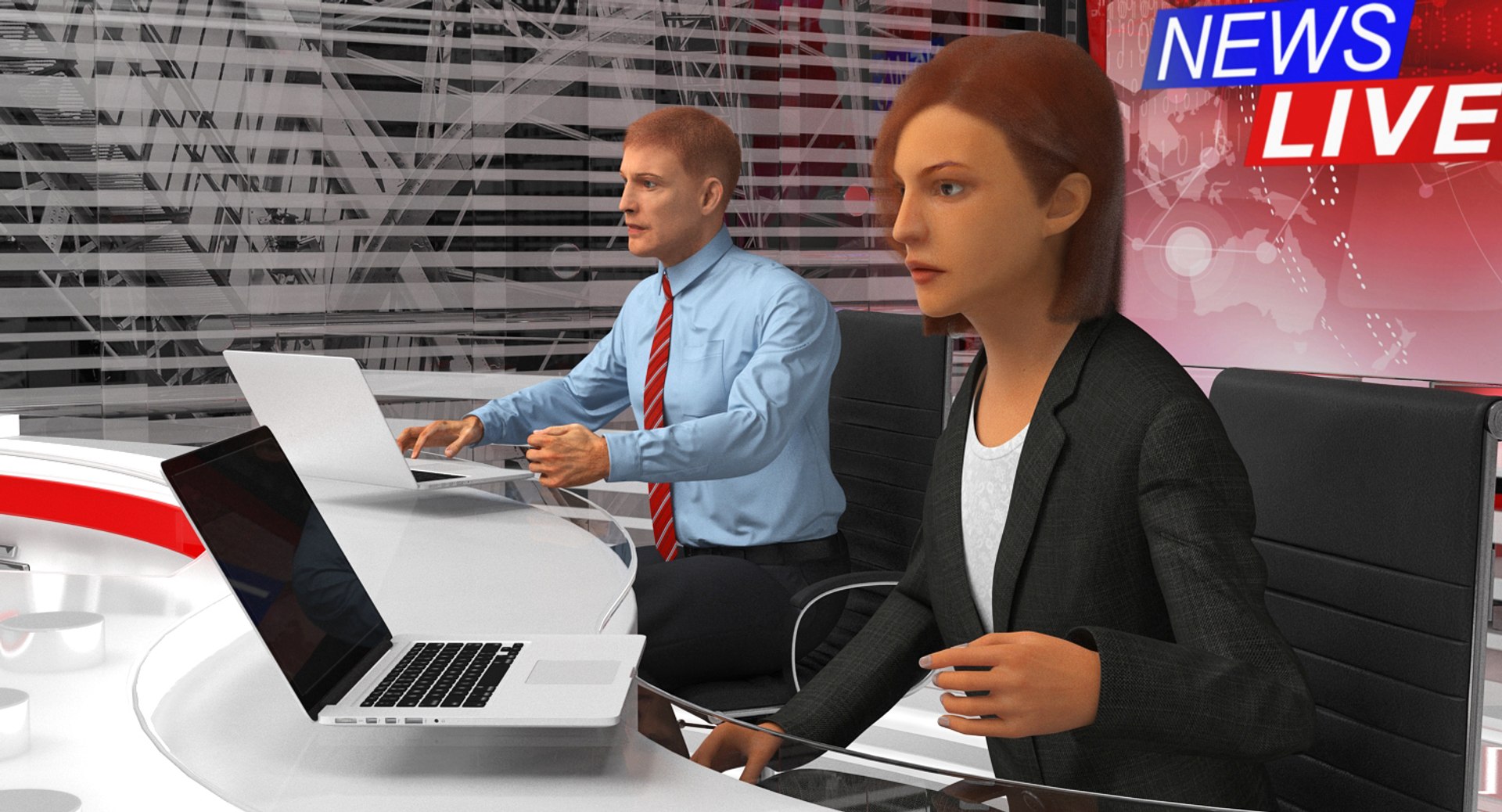 3D model big news tv studio - TurboSquid 1286820