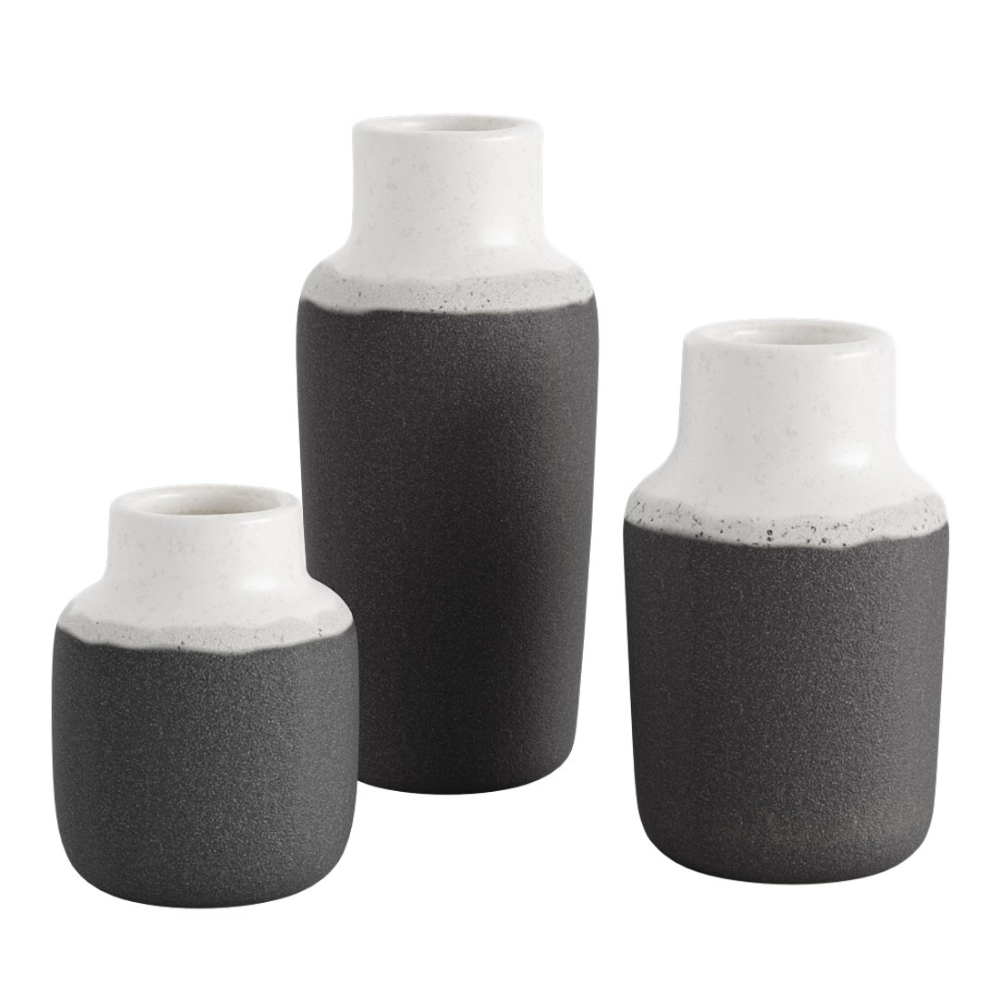 3D Two Toned Vase Set Of 3 Model - TurboSquid 2343582