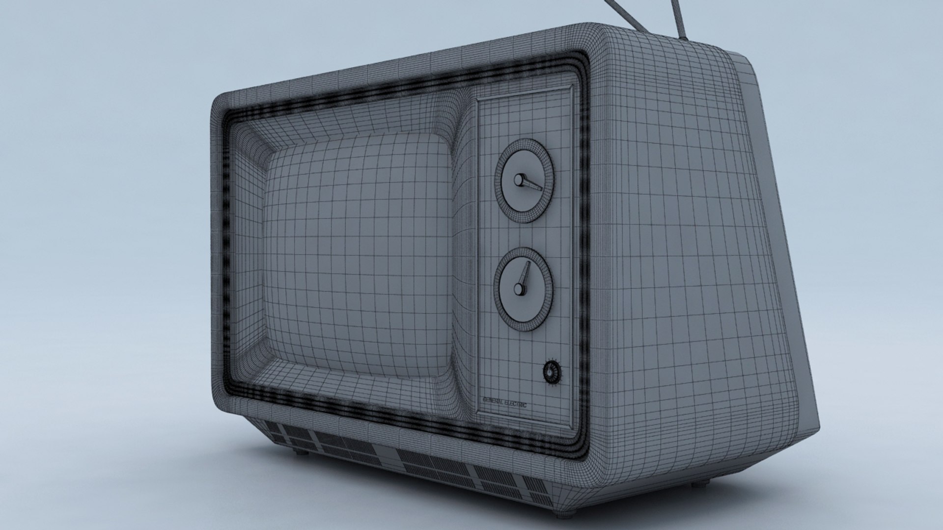 retro tv 3d max