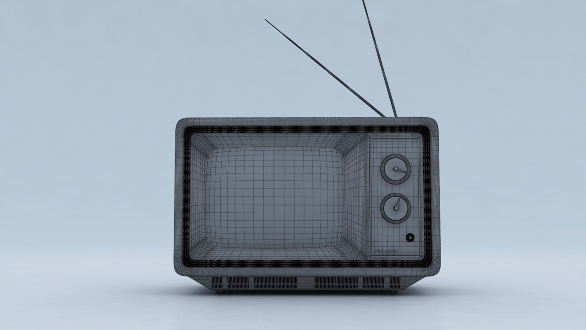 retro tv 3d max