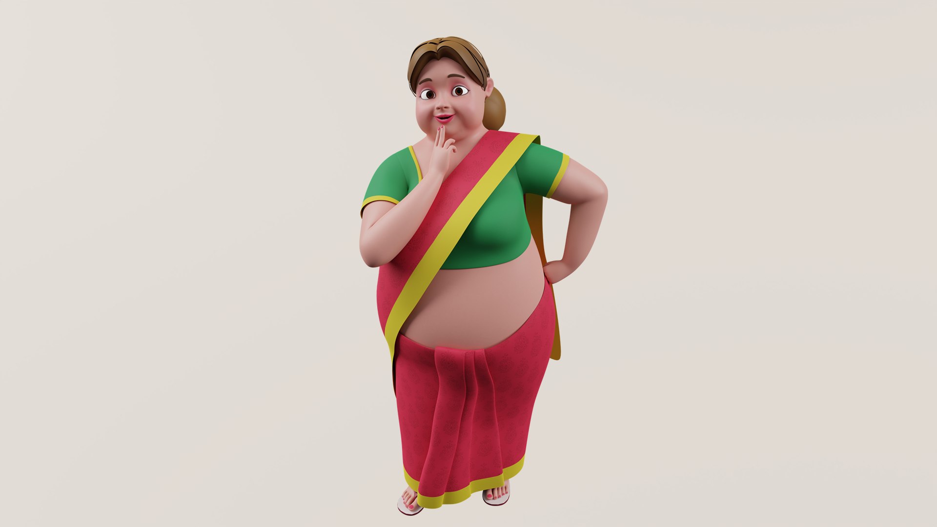3D Fat Indian Women Cartoon Rigged Model - TurboSquid 2007324