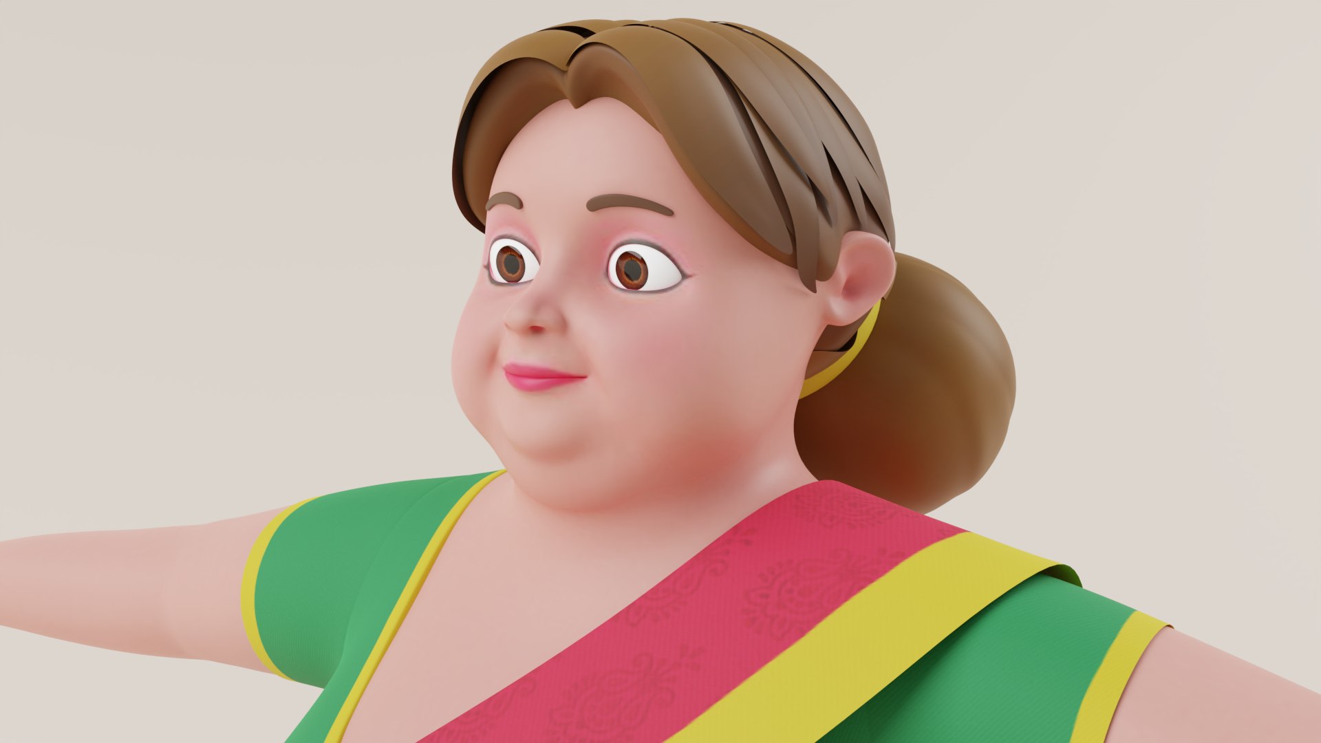 3D Fat Indian Women Cartoon Rigged Model - TurboSquid 2007324
