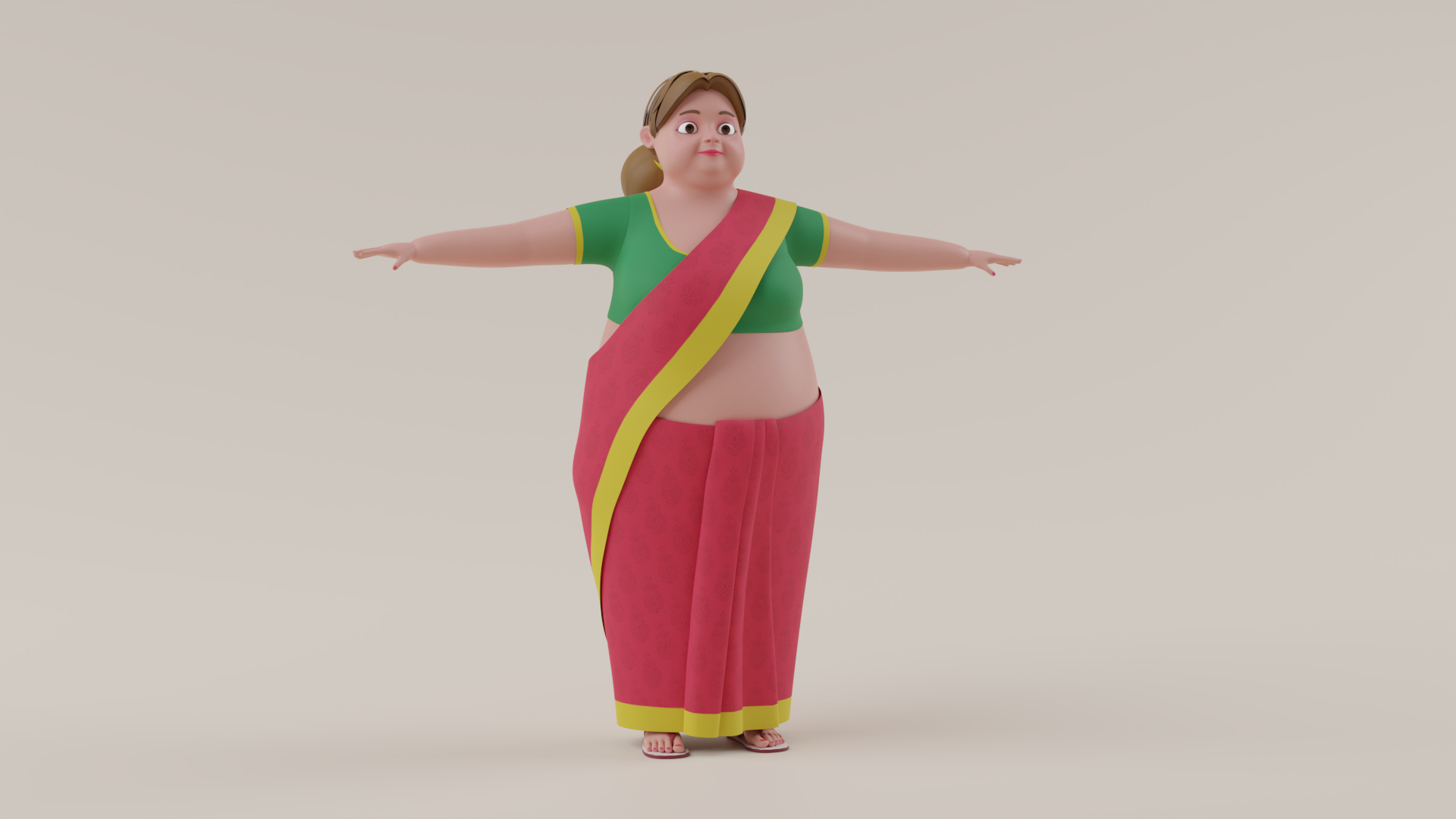 3D Fat Indian Women Cartoon Rigged Model - TurboSquid 2007324