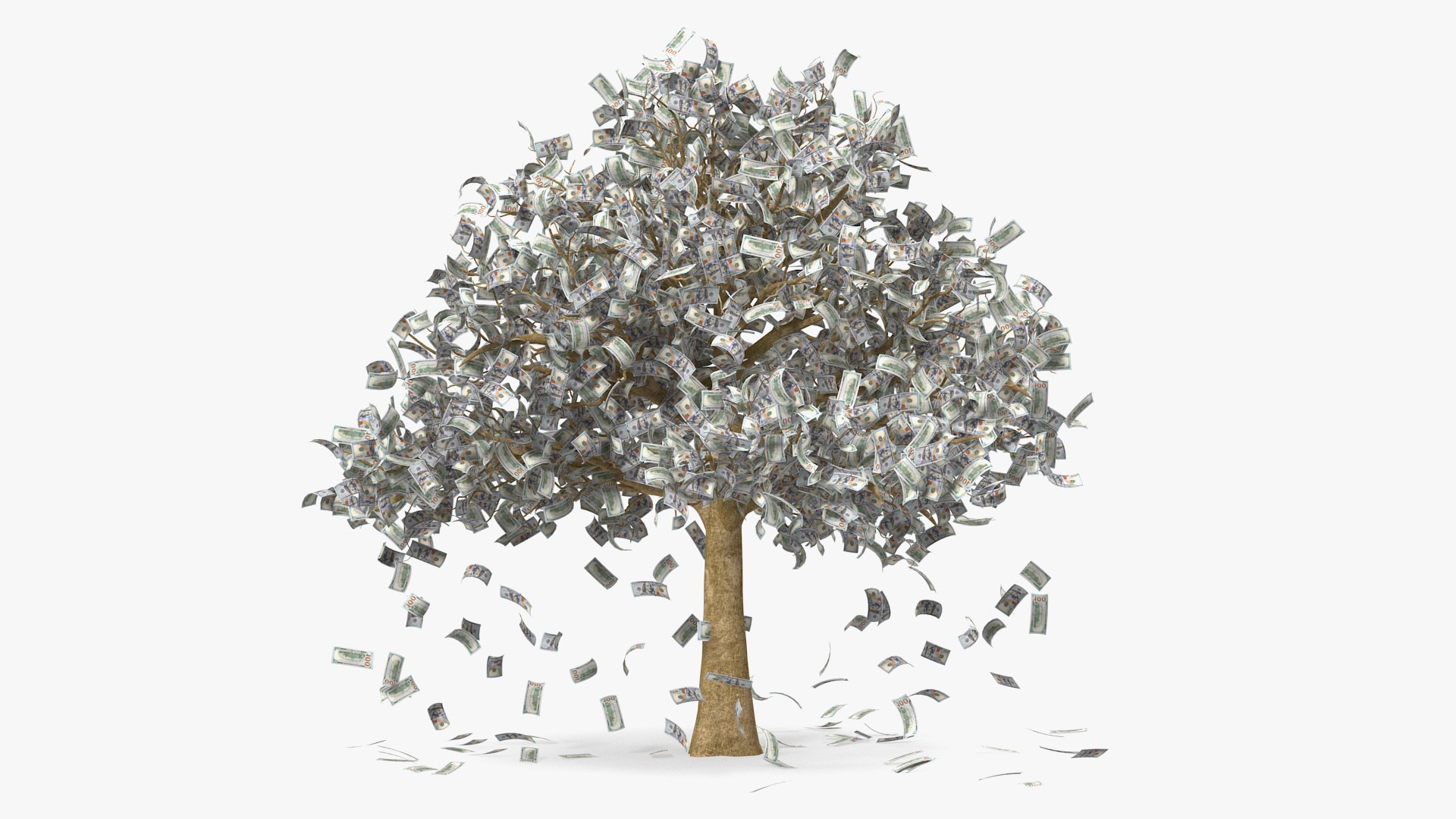 3D model falling dollar bills money - TurboSquid 1545772