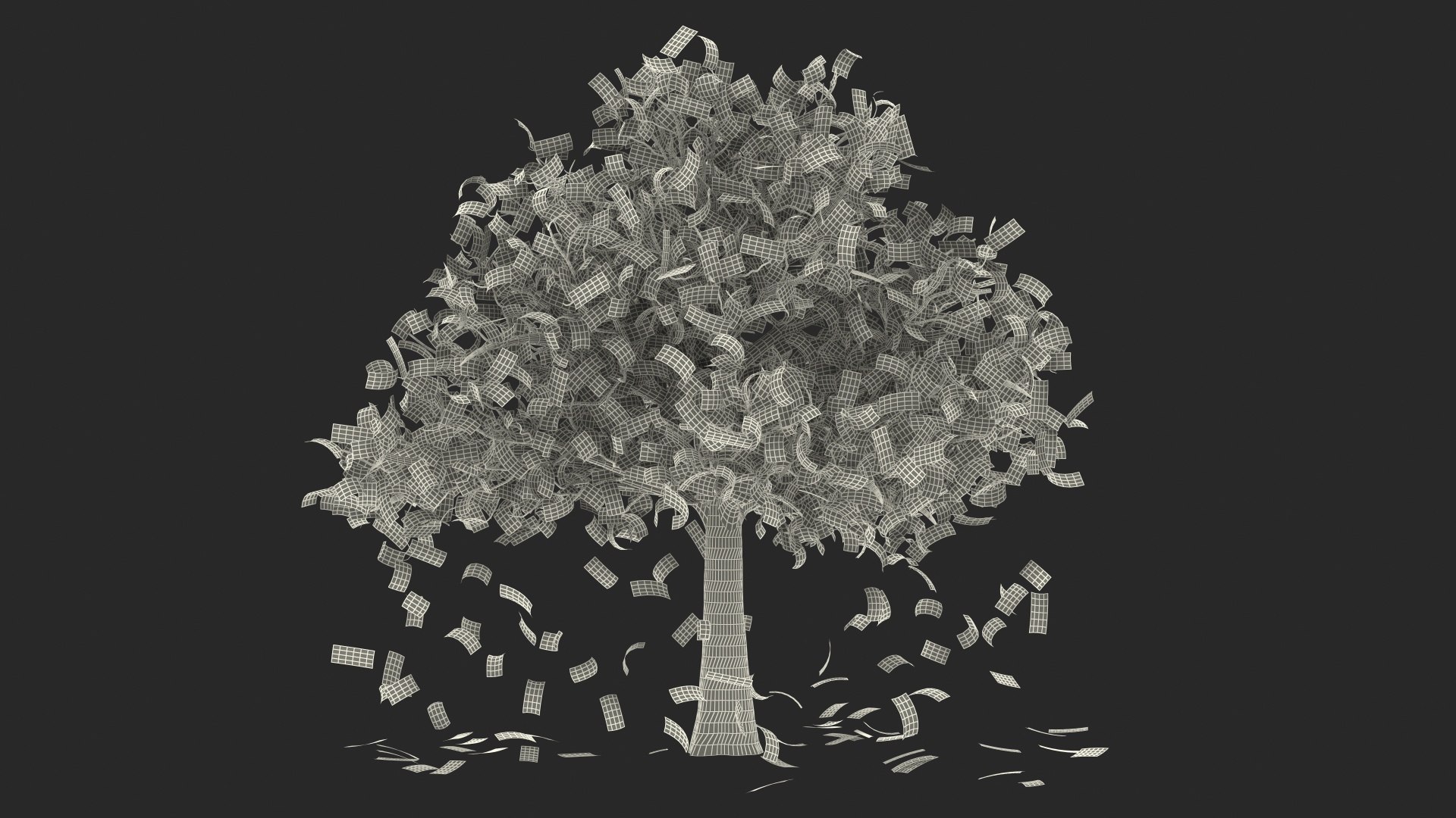3D model falling dollar bills money - TurboSquid 1545772