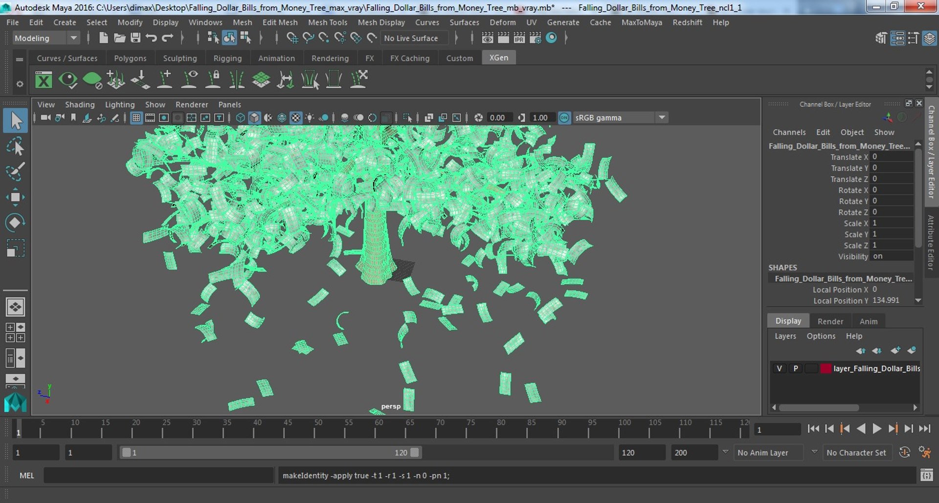3D model falling dollar bills money - TurboSquid 1545772