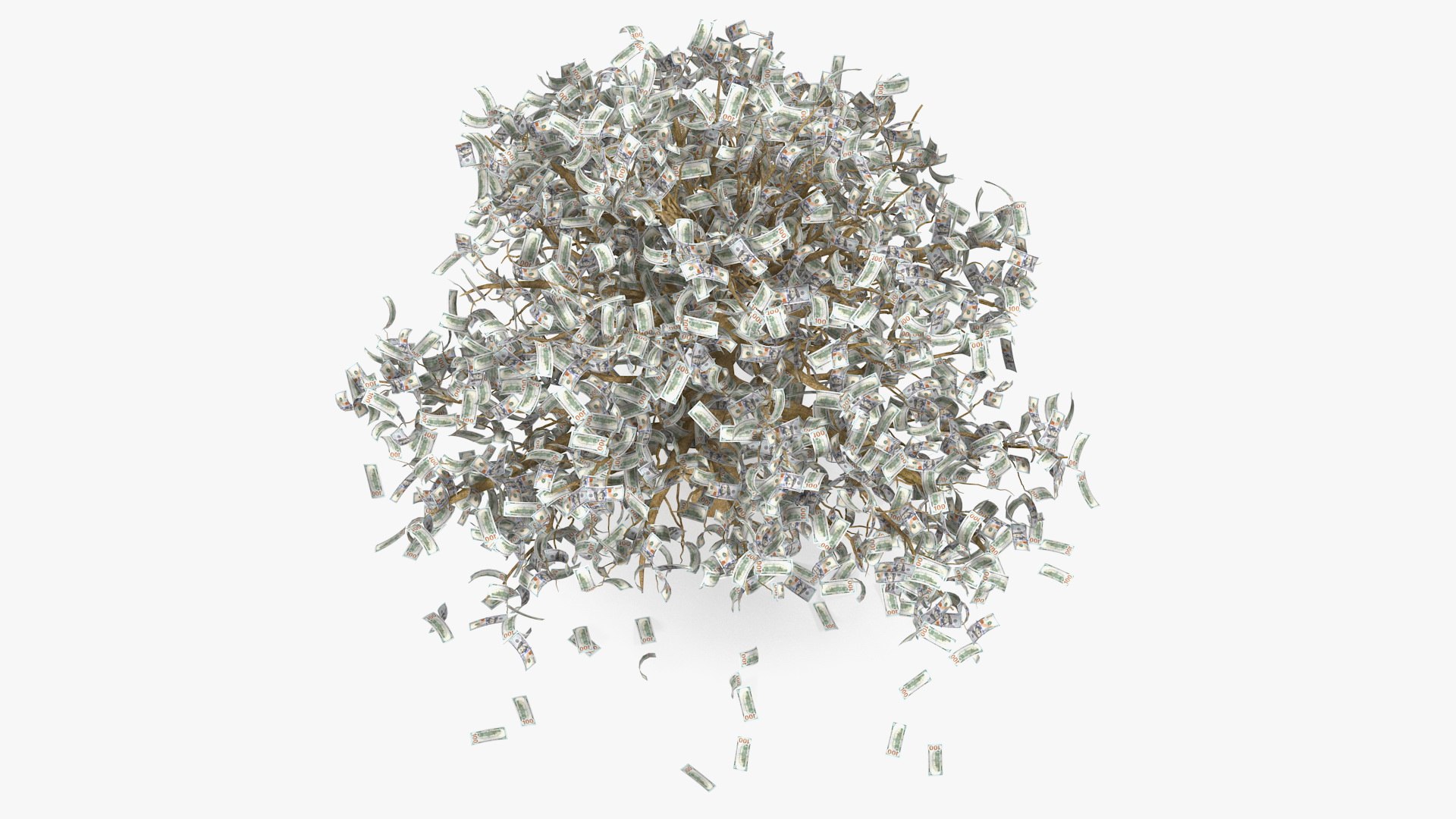 3D model falling dollar bills money - TurboSquid 1545772
