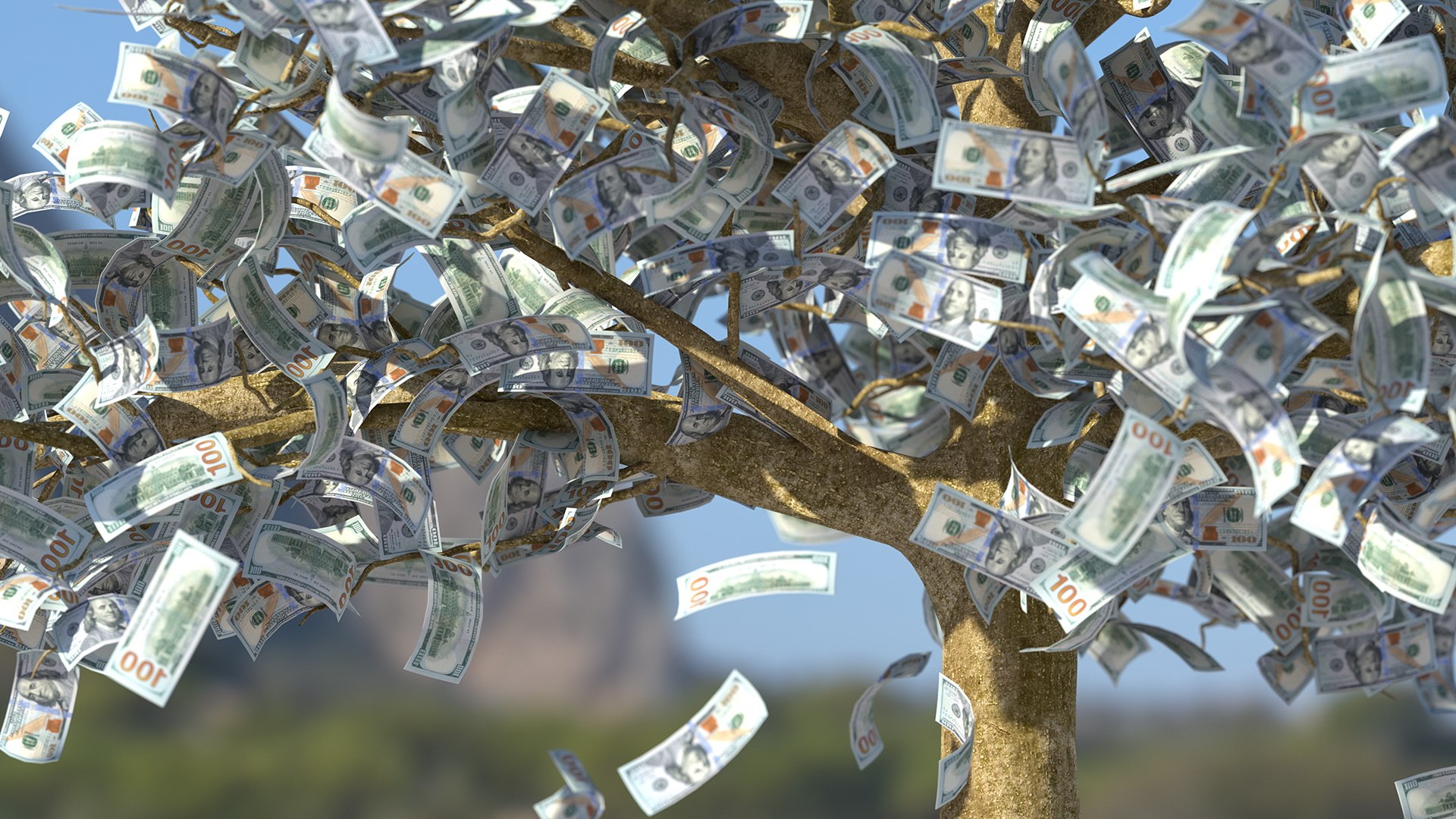 3D model falling dollar bills money - TurboSquid 1545772