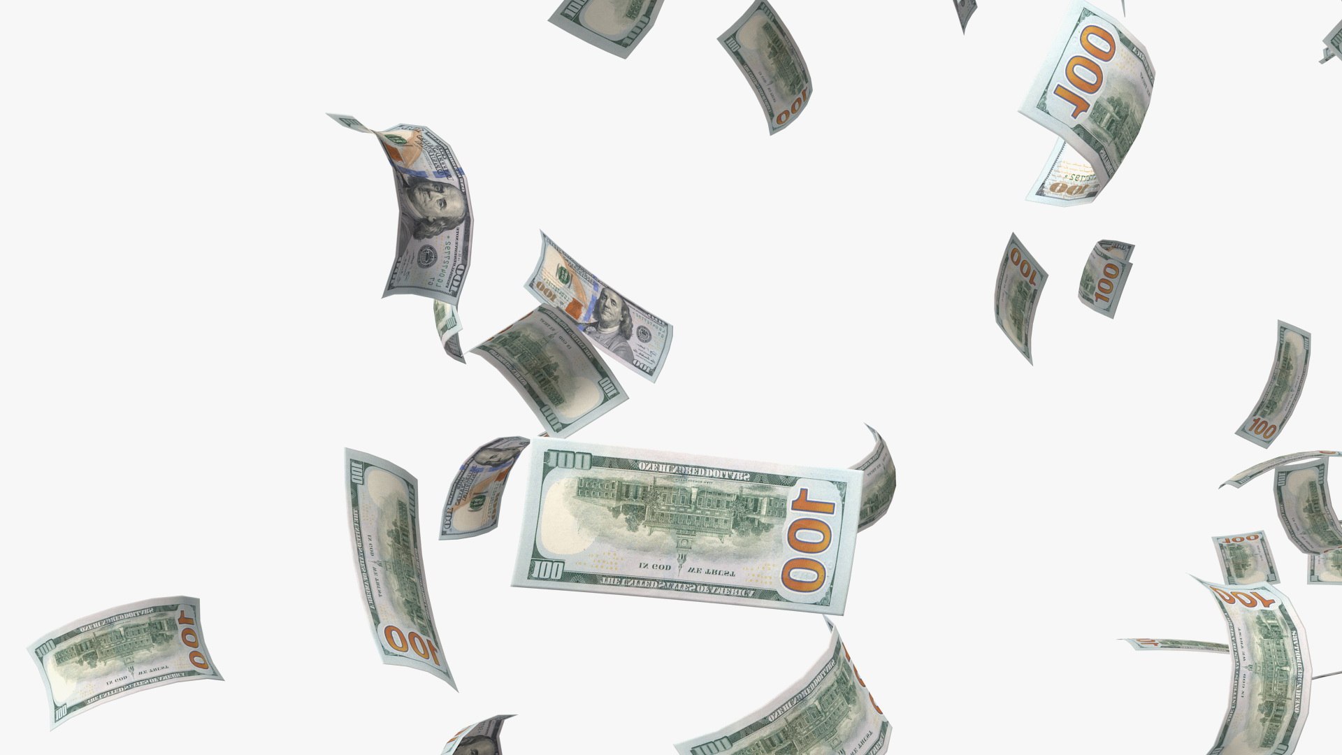 3D model falling dollar bills money - TurboSquid 1545772