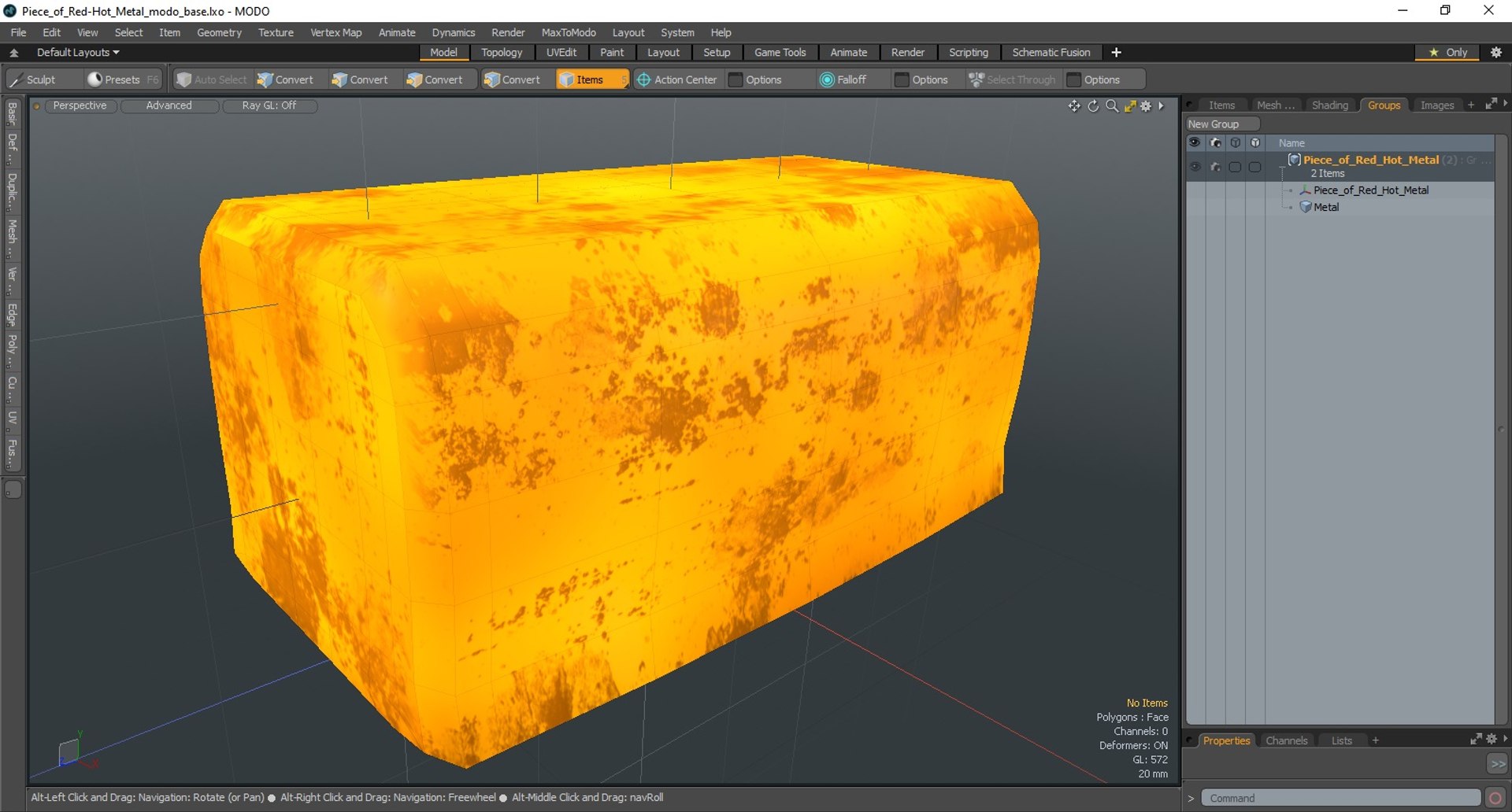 3D Piece Of Red-Hot Metal - TurboSquid 2252270