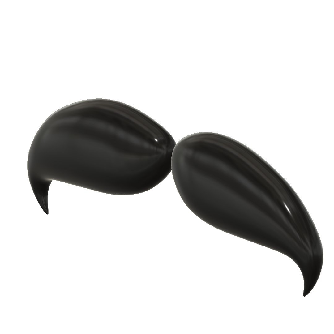 3d Cartoon Mustache 05 Model