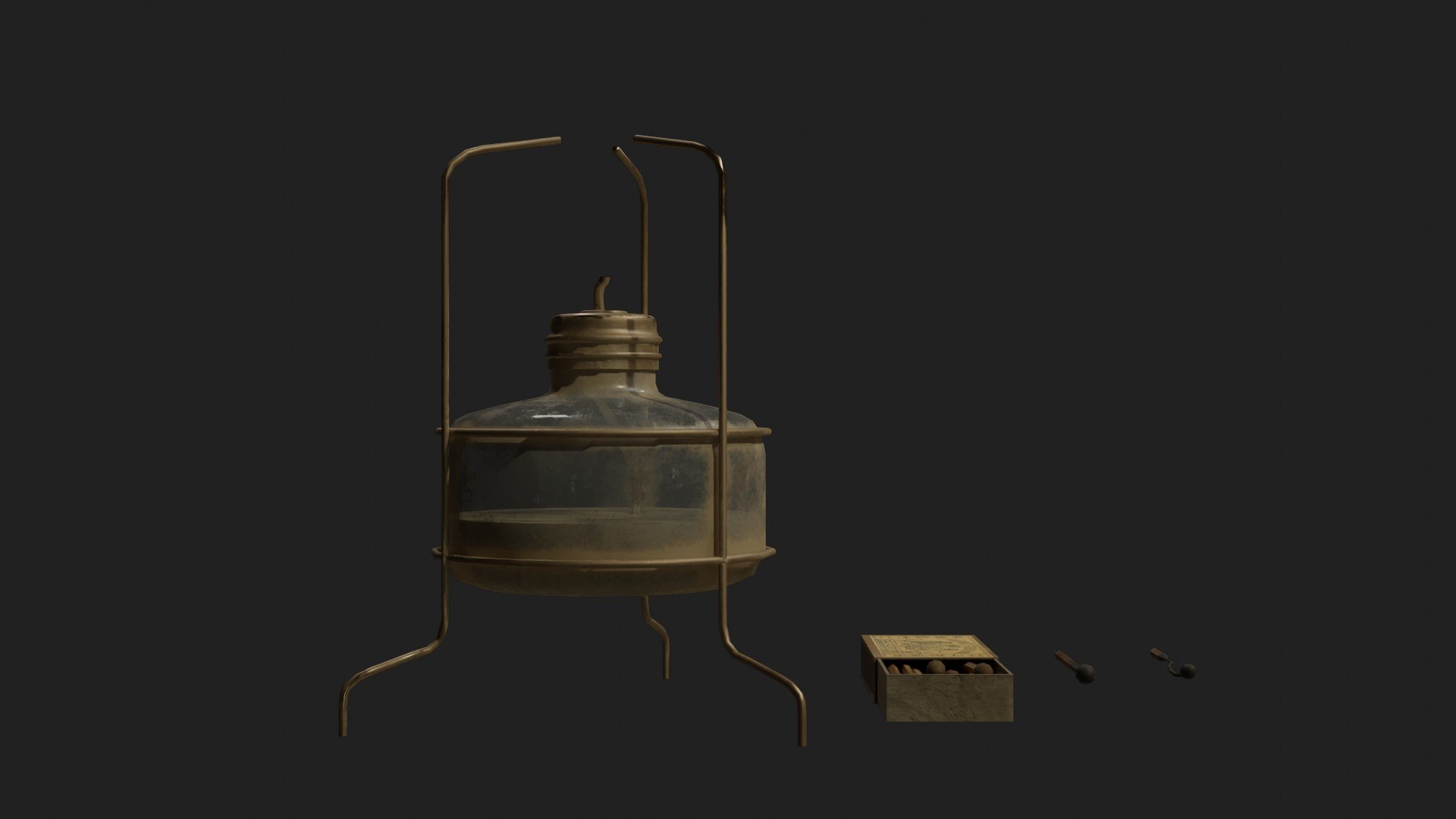 Lamp And Matchbox With Pbr Textures Model - TurboSquid 2076113