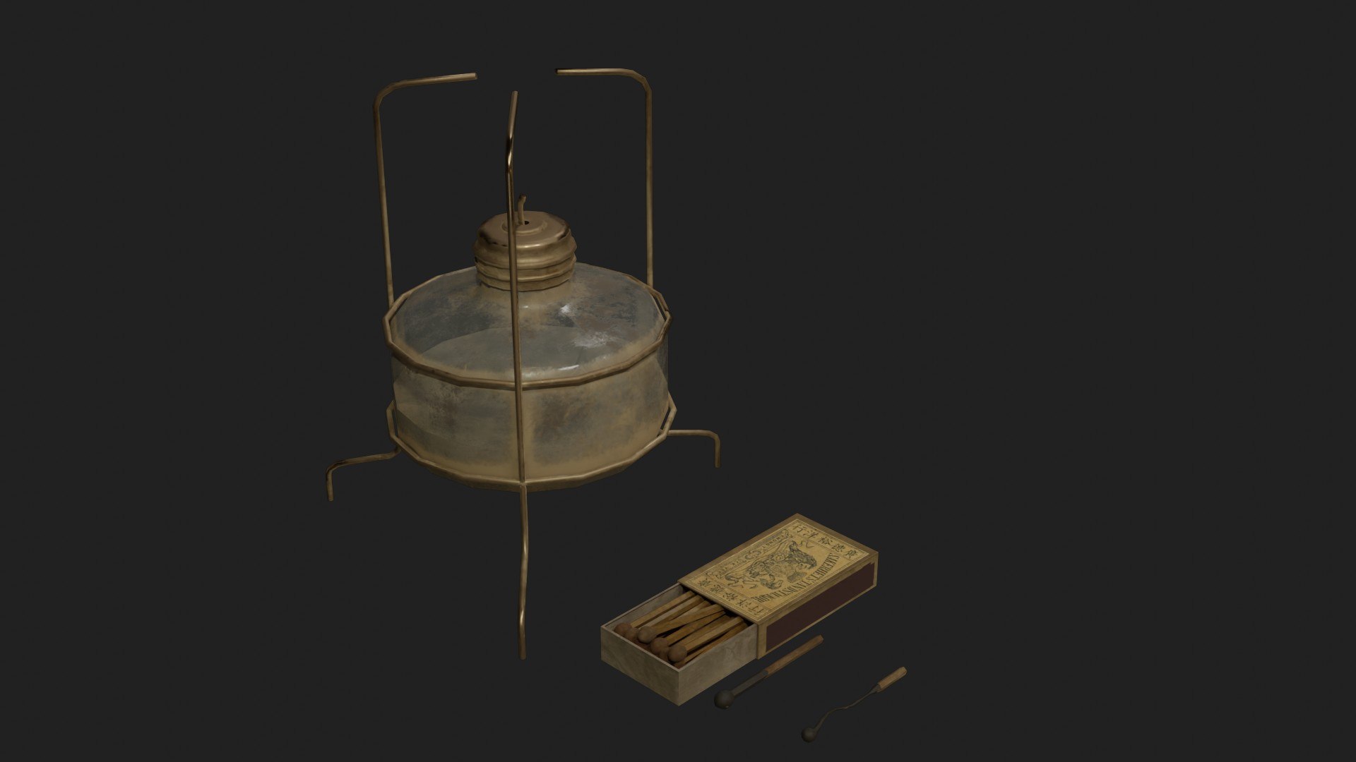 Lamp And Matchbox With Pbr Textures Model - TurboSquid 2076113