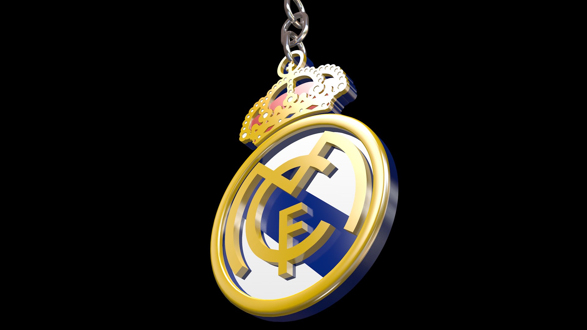 modelo 3d Llavero con el logotipo del Real Madrid - Emblema multicolor ...