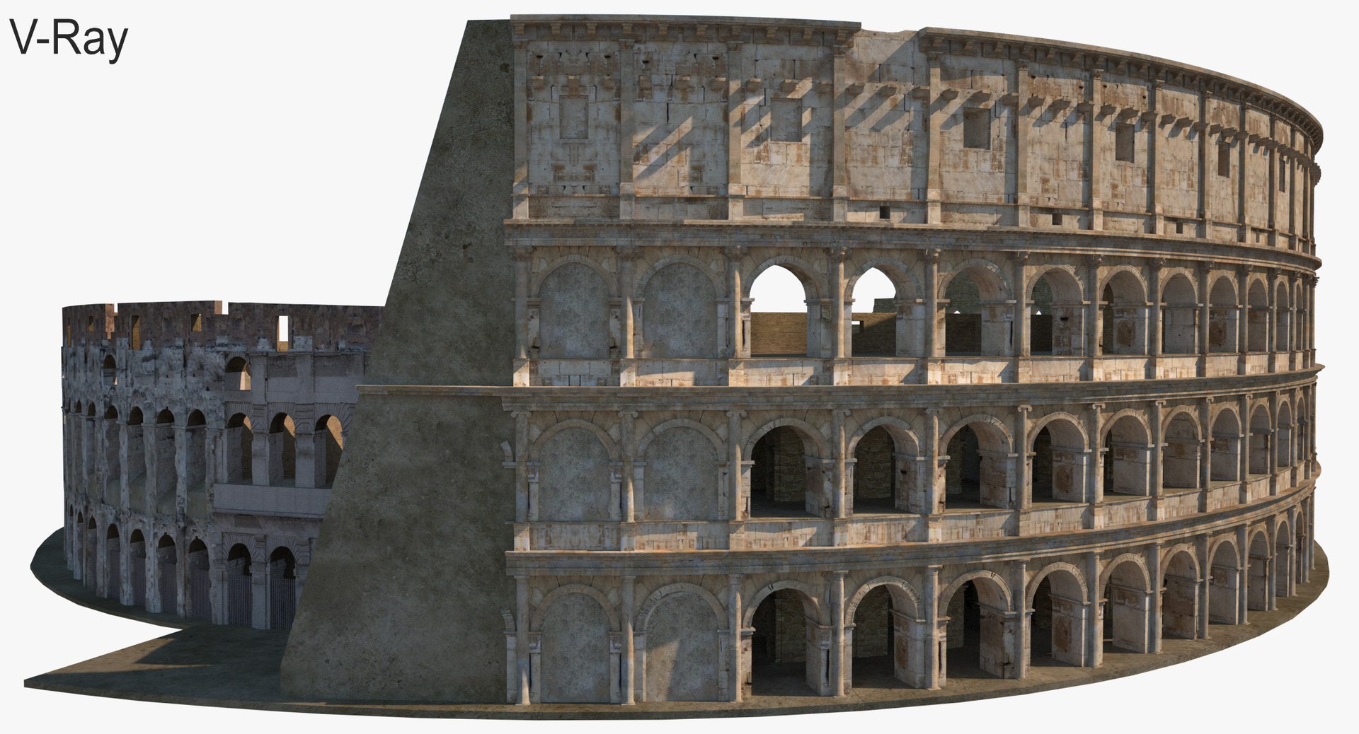 3D colosseum ruined model - TurboSquid 1252596