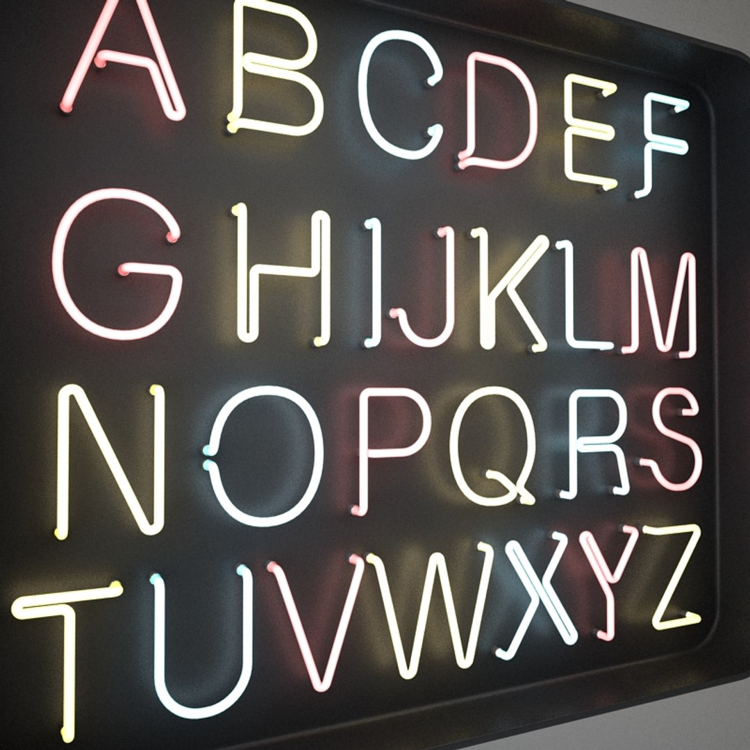 3d Letters Alphabet Neon Lights