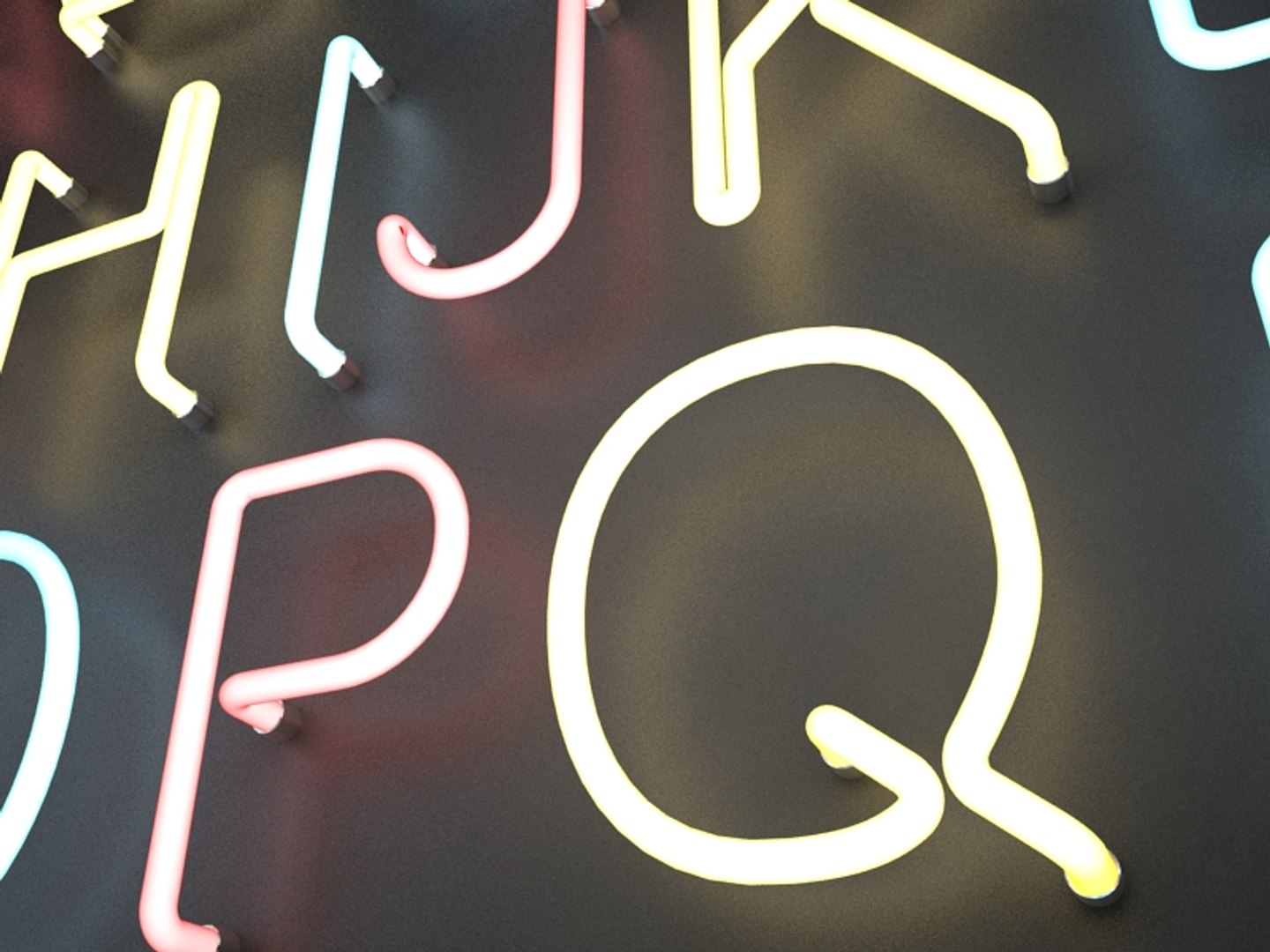 3d Letters Alphabet Neon Lights