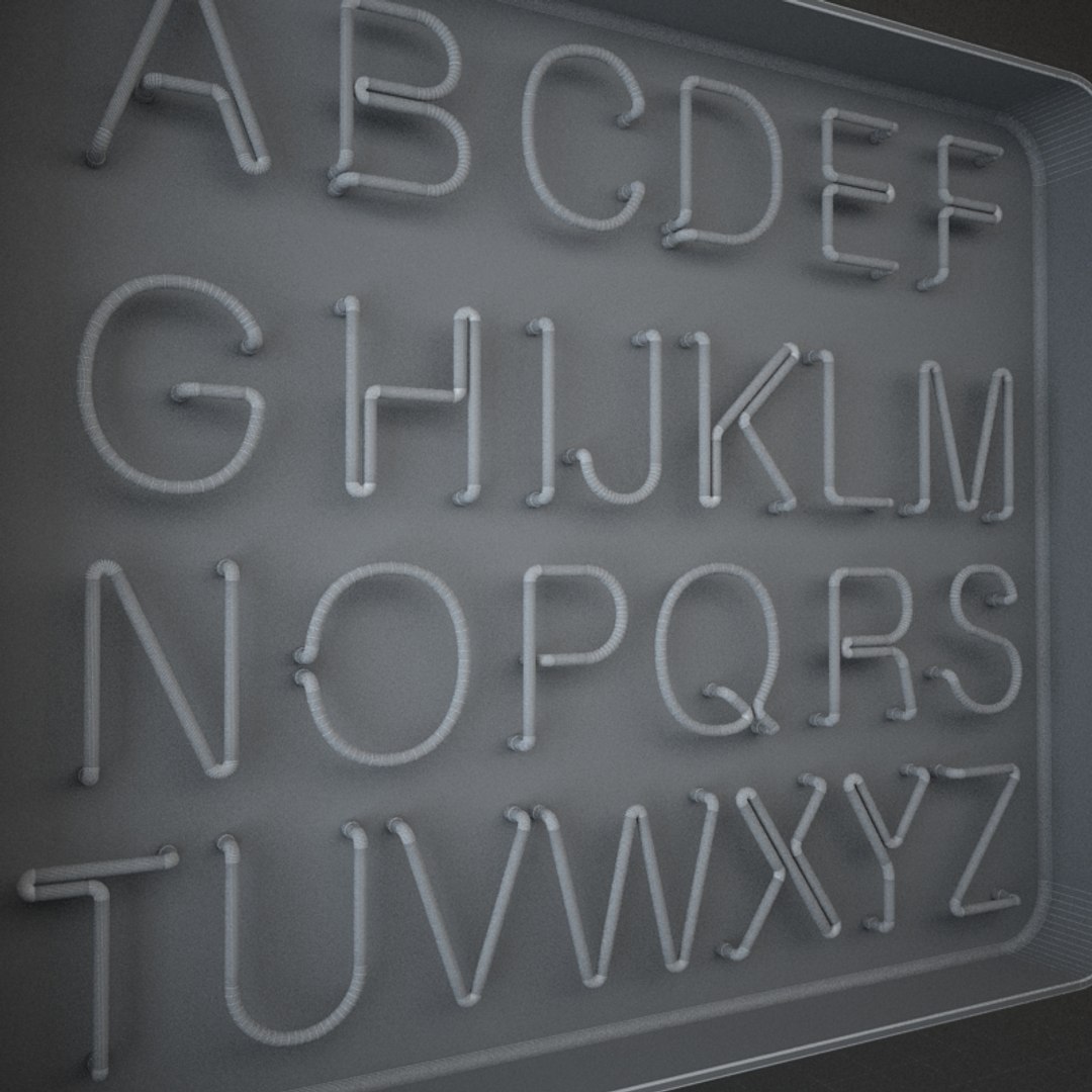 3d Letters Alphabet Neon Lights