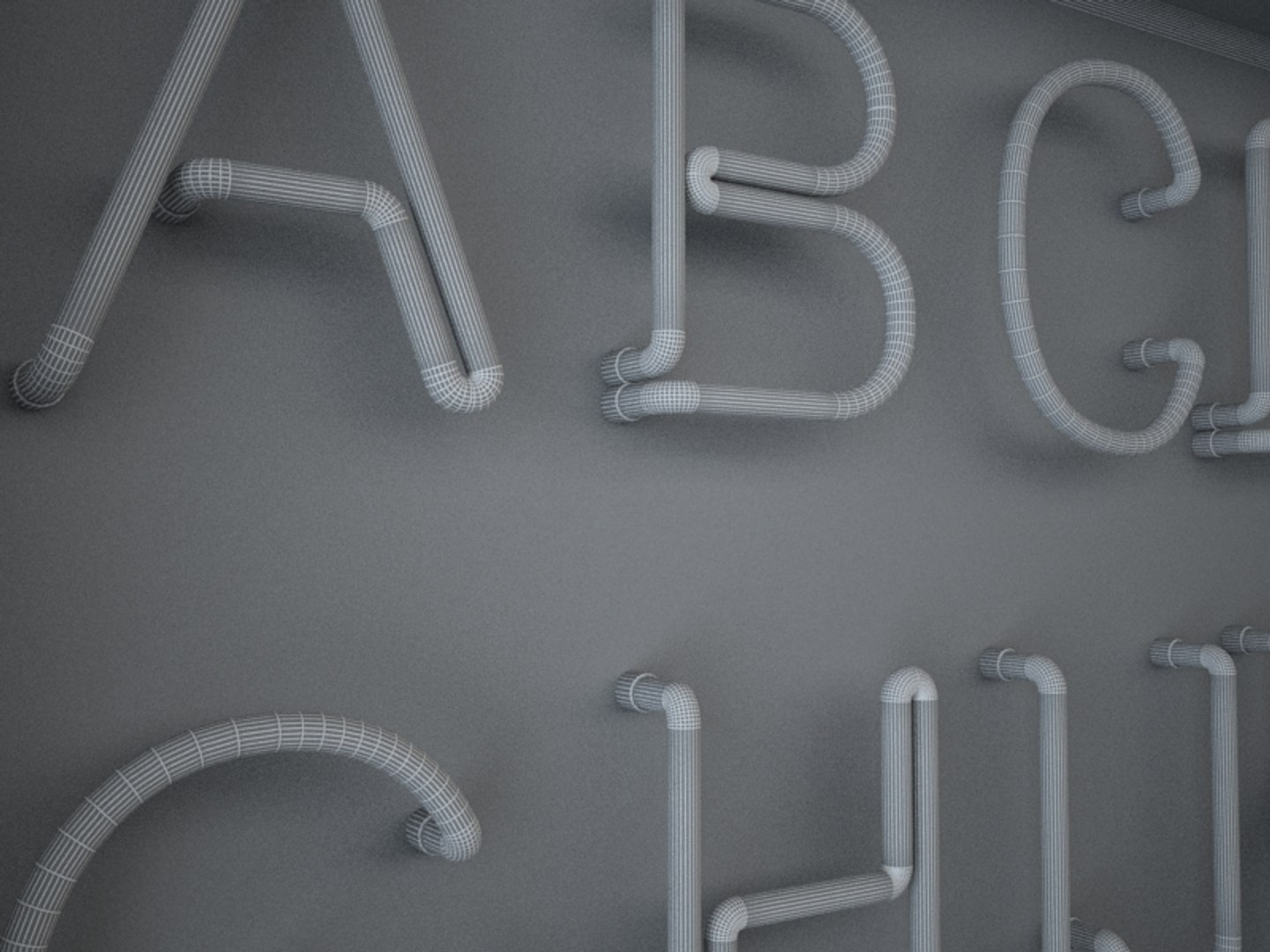 3d Letters Alphabet Neon Lights