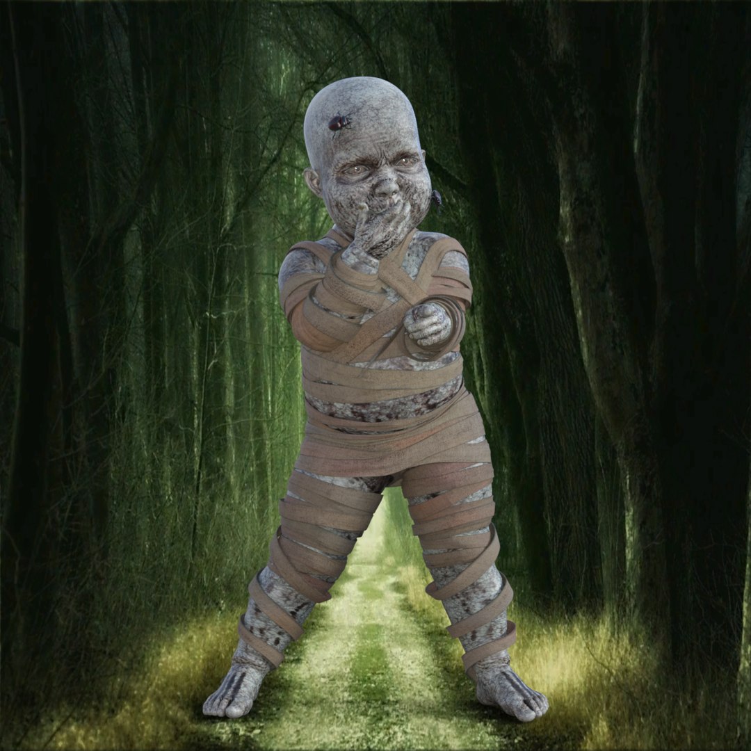 3D Mummy Baby Rigged - TurboSquid 2225399