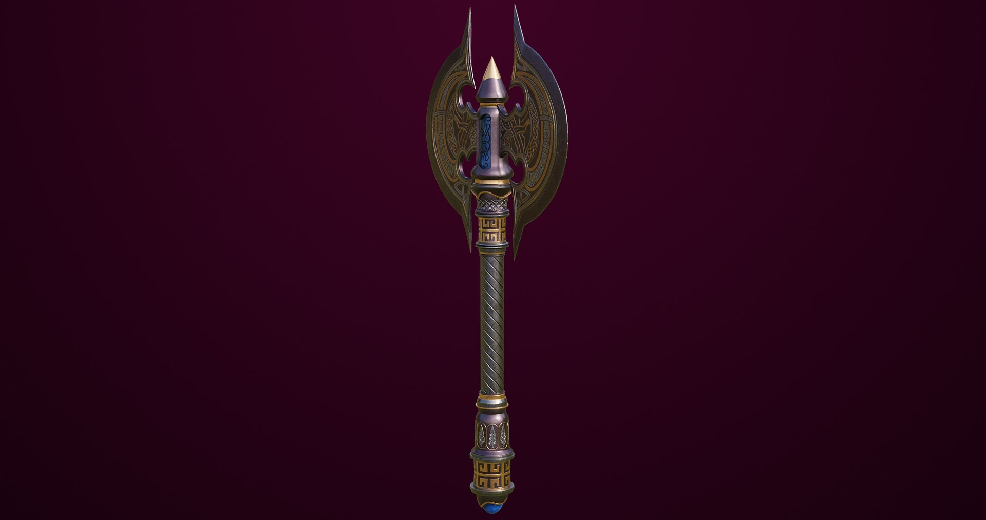 3D Battle Axe 02 All PBR Unity UE Textures Included Model - TurboSquid ...