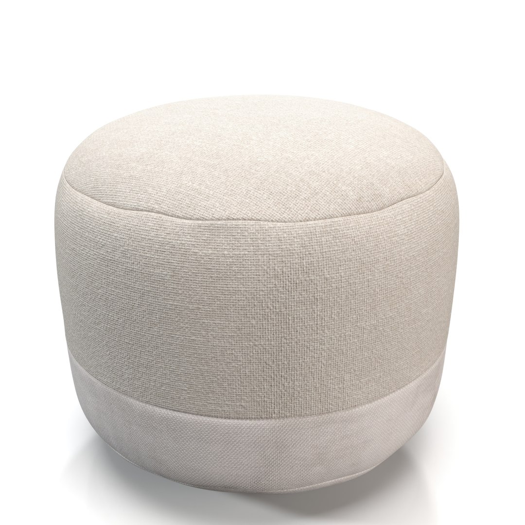 3D Cotton Canvas Round Pouf Model - TurboSquid 2239603