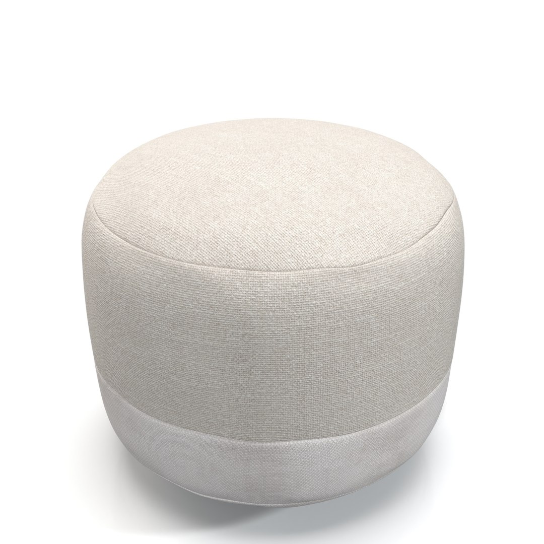 3D Cotton Canvas Round Pouf Model - TurboSquid 2239603