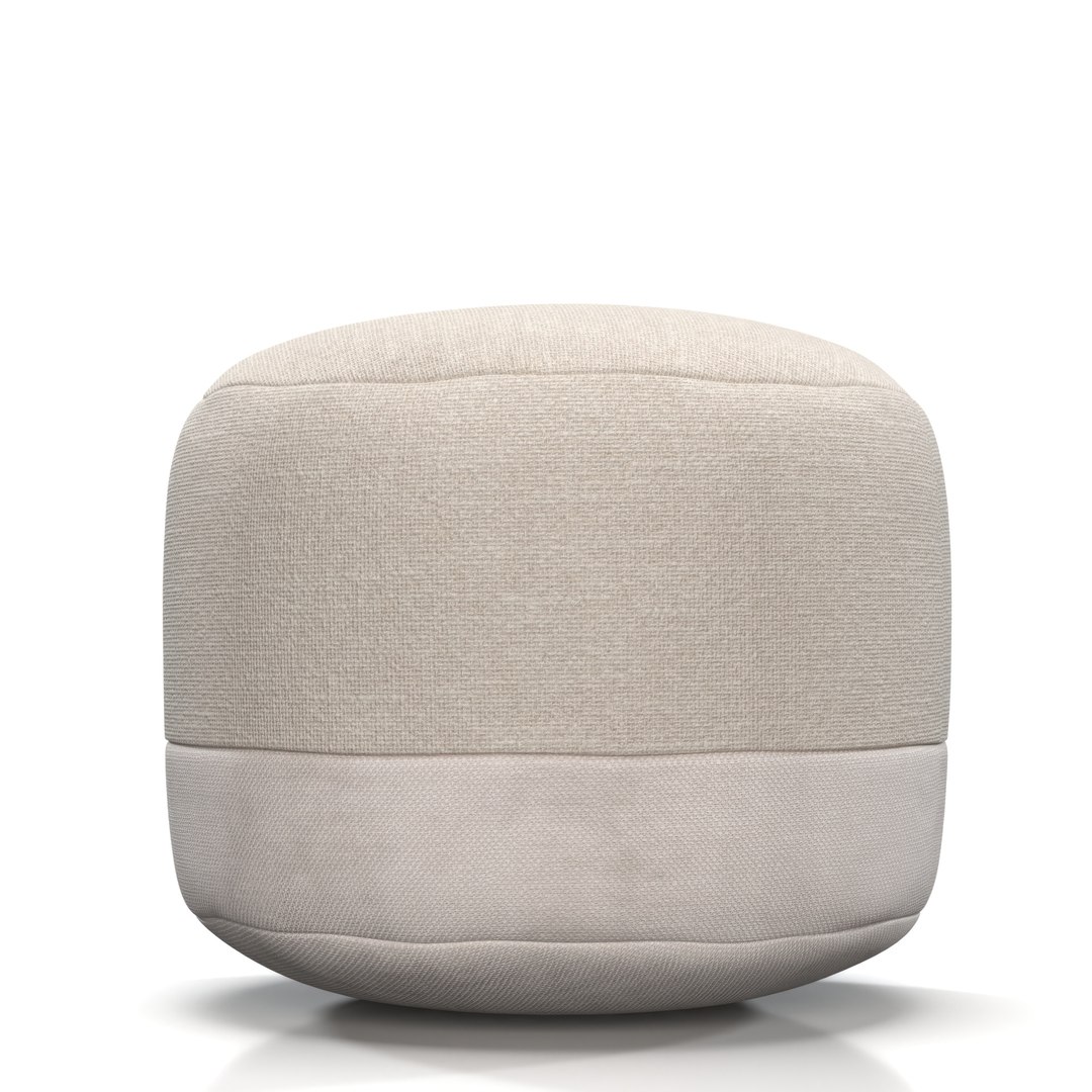 3D Cotton Canvas Round Pouf Model - TurboSquid 2239603