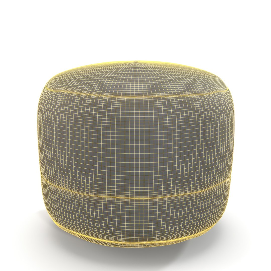 3D Cotton Canvas Round Pouf Model - TurboSquid 2239603