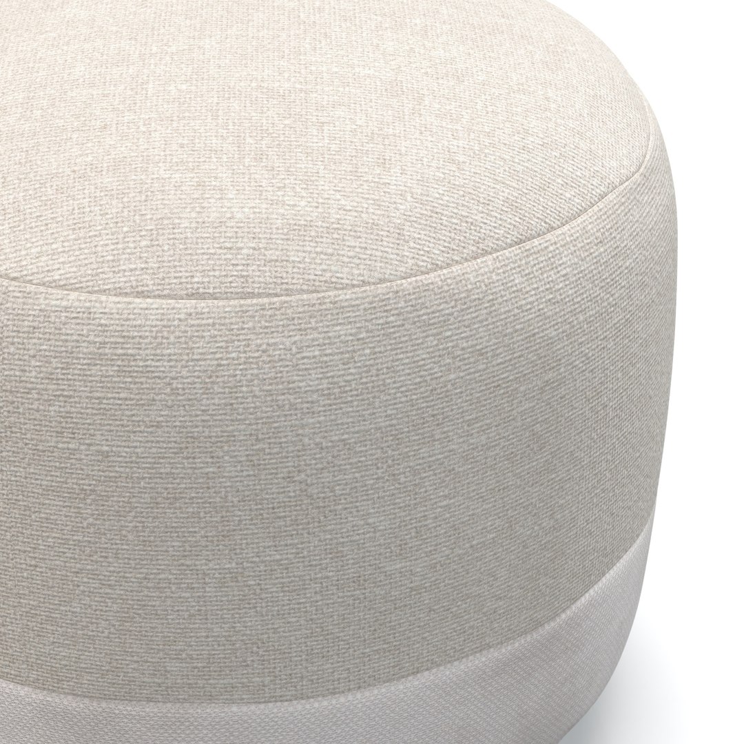 3D Cotton Canvas Round Pouf Model - TurboSquid 2239603