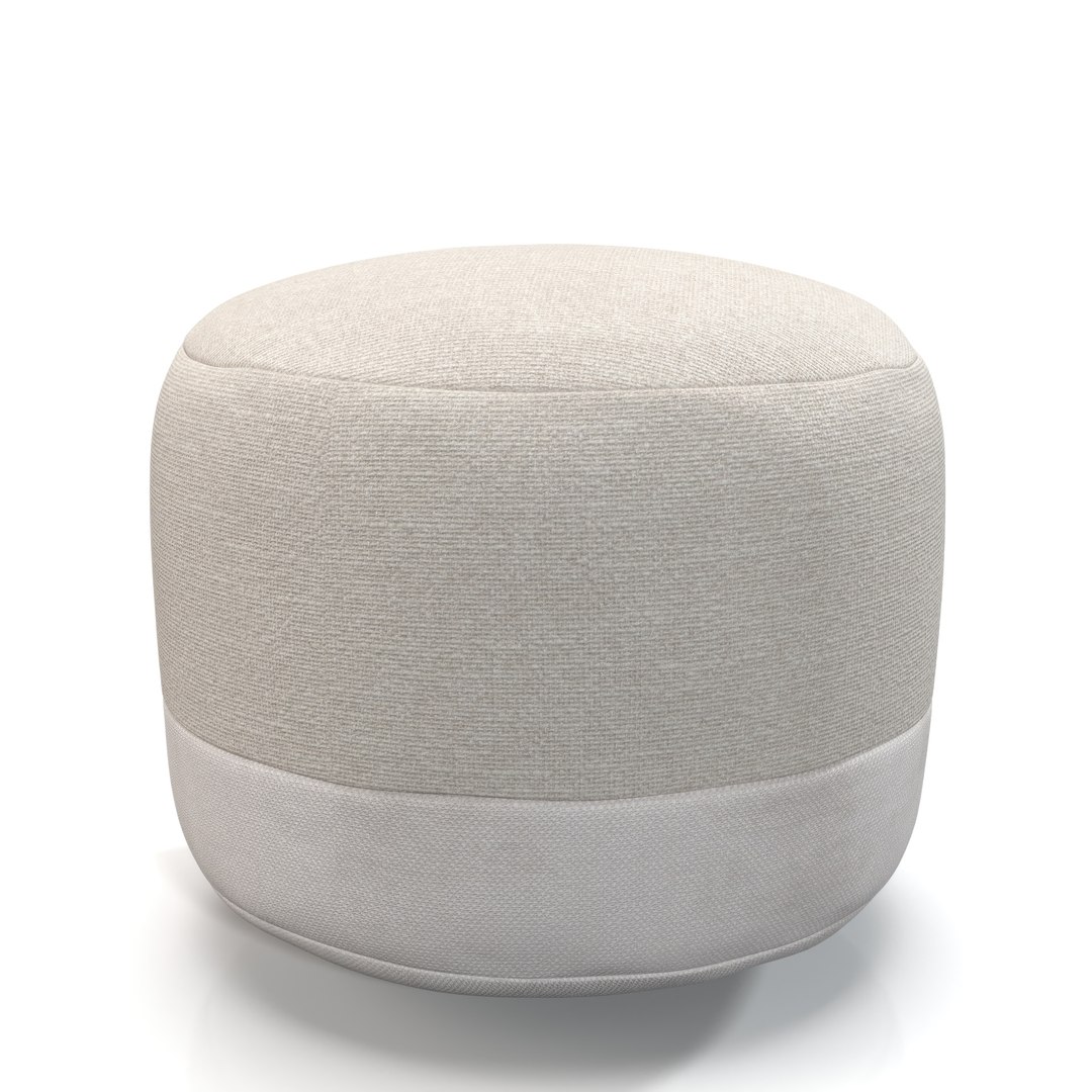 3D Cotton Canvas Round Pouf Model - TurboSquid 2239603
