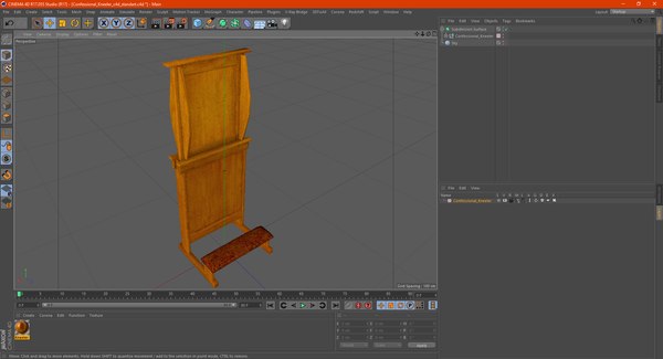 Confessional Kneeler 3D - TurboSquid 1891485