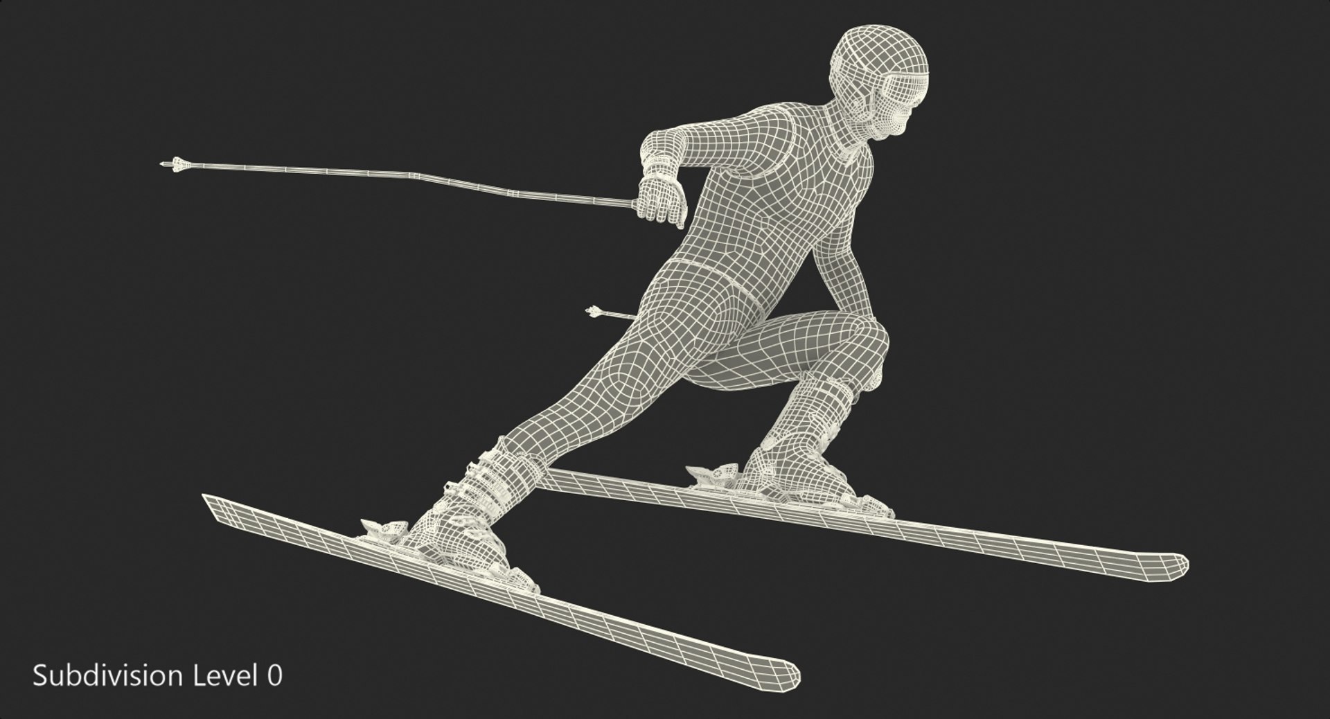 3D male skier generic skis - TurboSquid 1377269