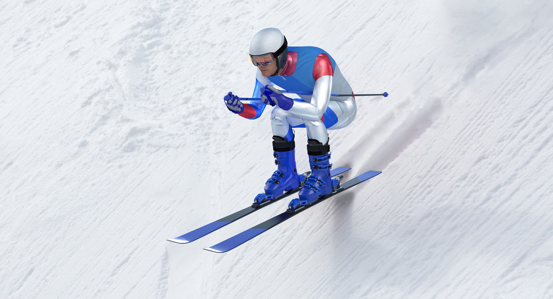 3D male skier generic skis - TurboSquid 1377269