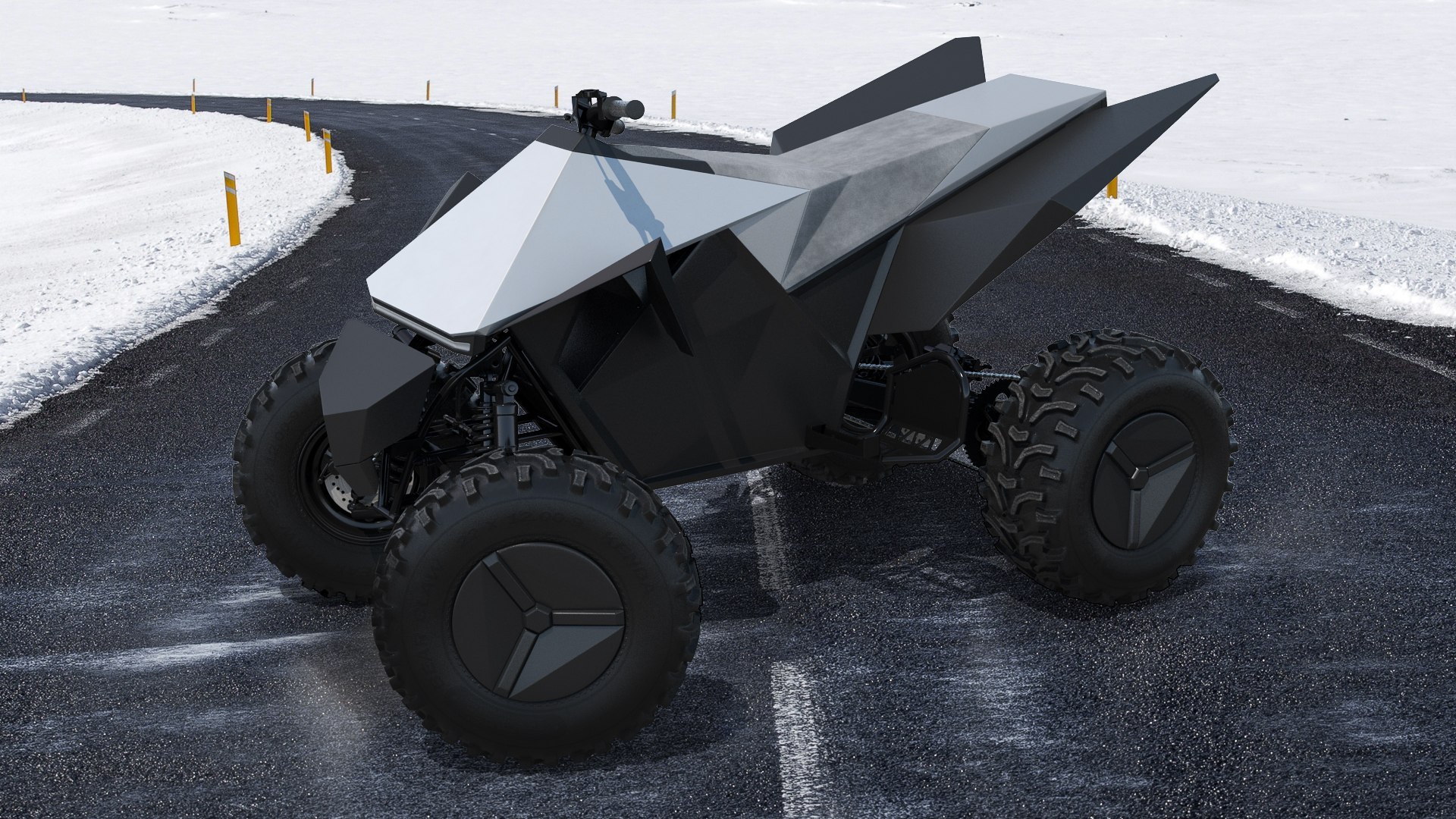 3D Tesla Cybertruck Cyberquad Atv - TurboSquid 1516025
