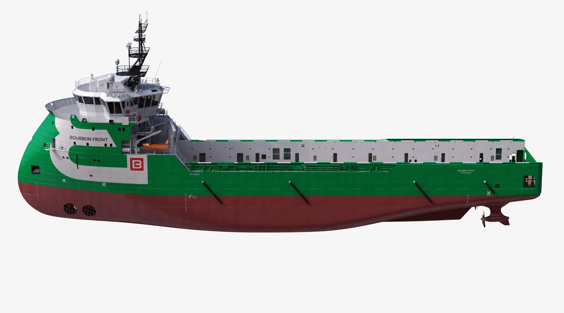 modelo 3d Ulstein PX105 Bourbon Frontal Plataforma de suministro de ...