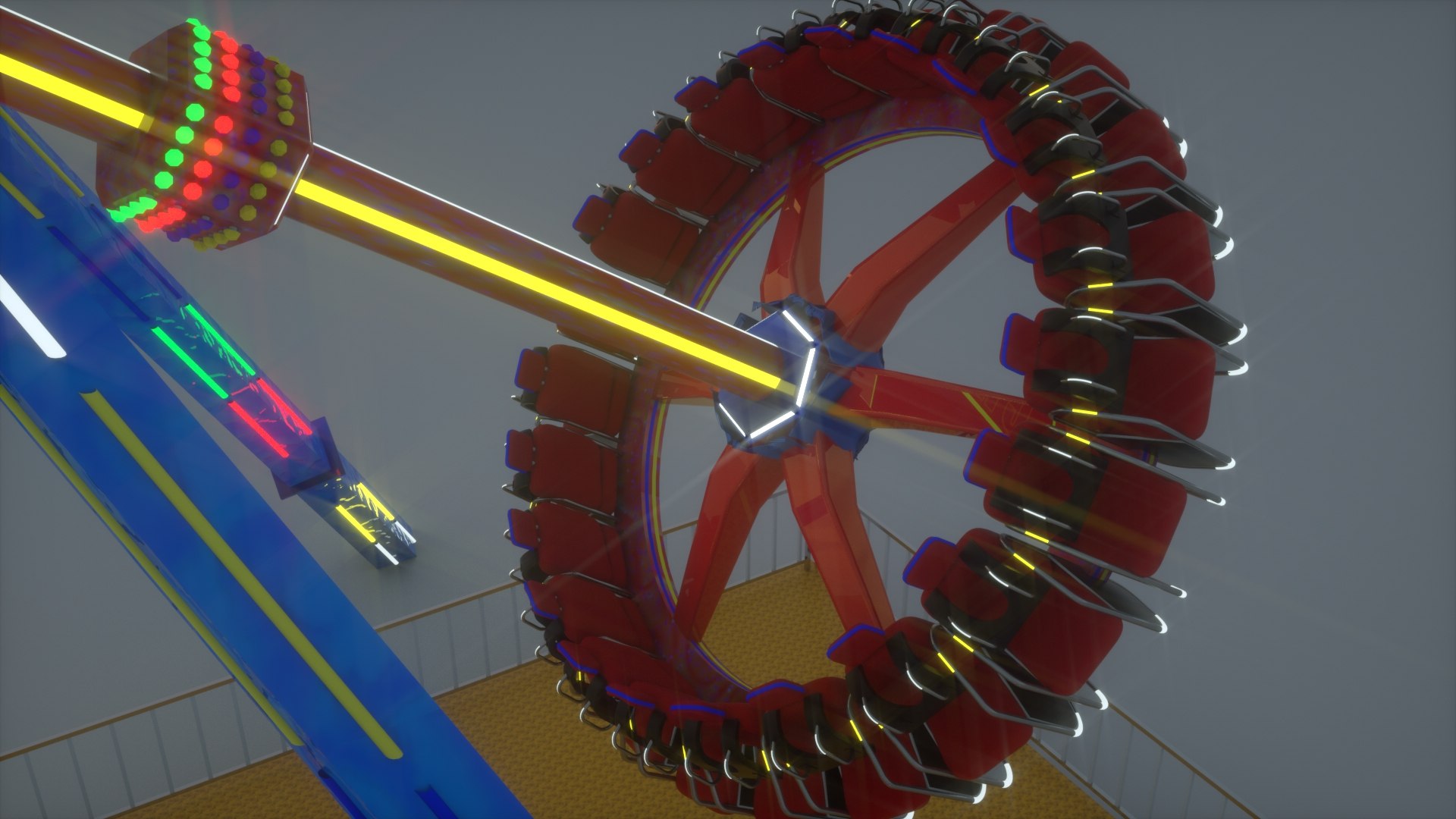 3D Model Funfair Crazy Vertical Rider Model - TurboSquid 1900982