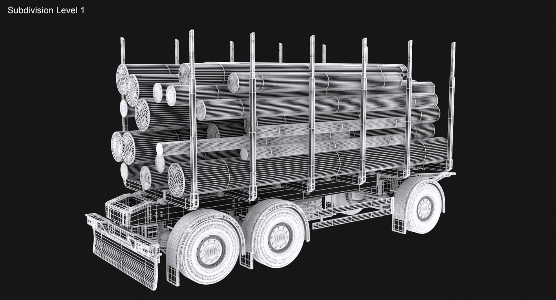 Timber 2 axle trailer 3D model - TurboSquid 1234980