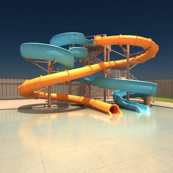 water park slide 3d model