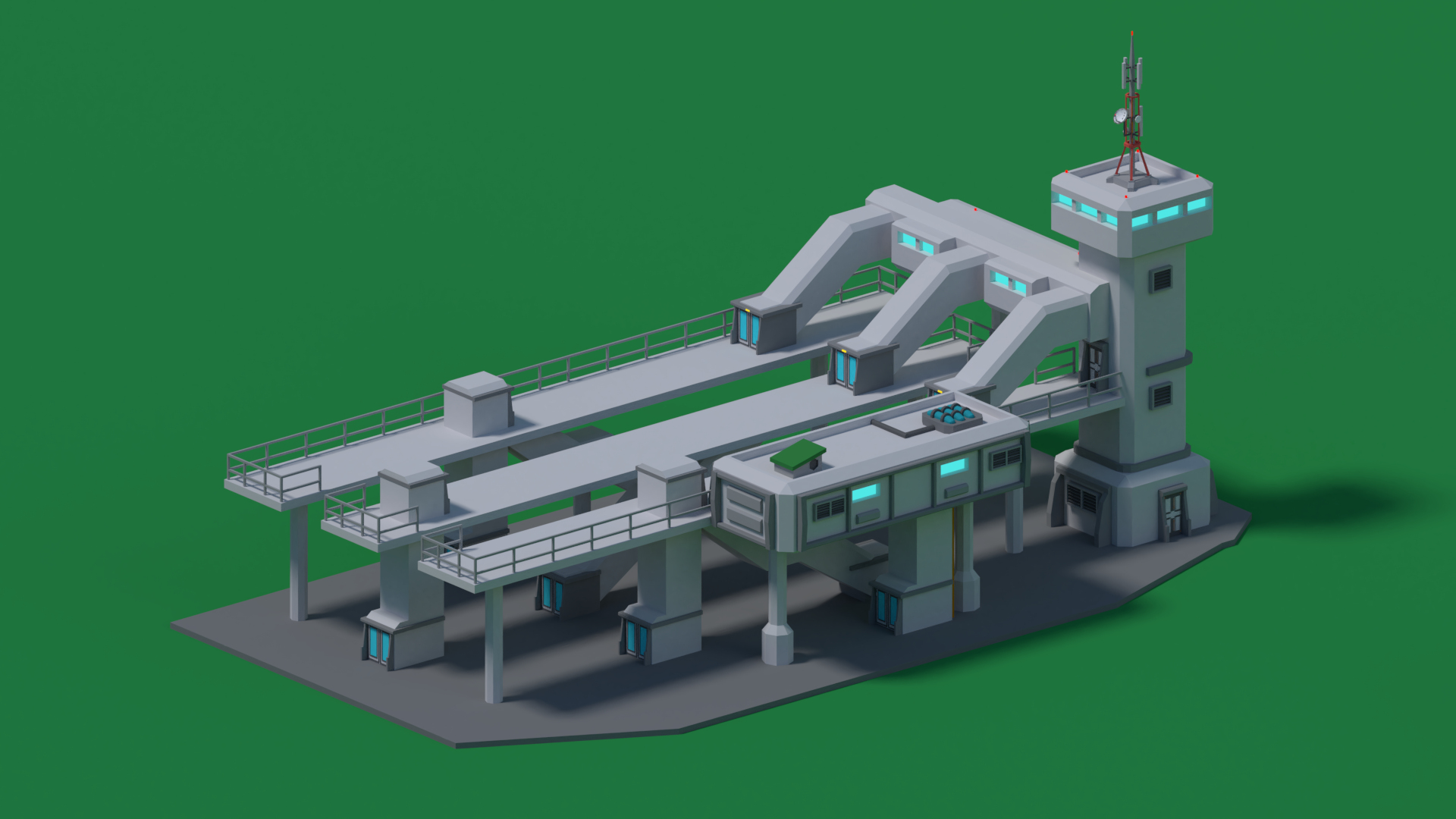 Free maglev train station low-poly model - TurboSquid 1442980