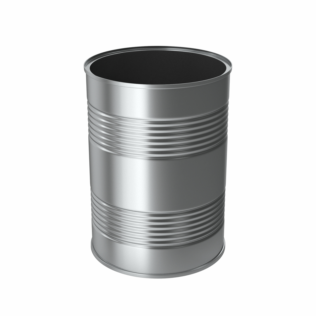 Steel Tin Can Opened 3D Model - TurboSquid 2215255