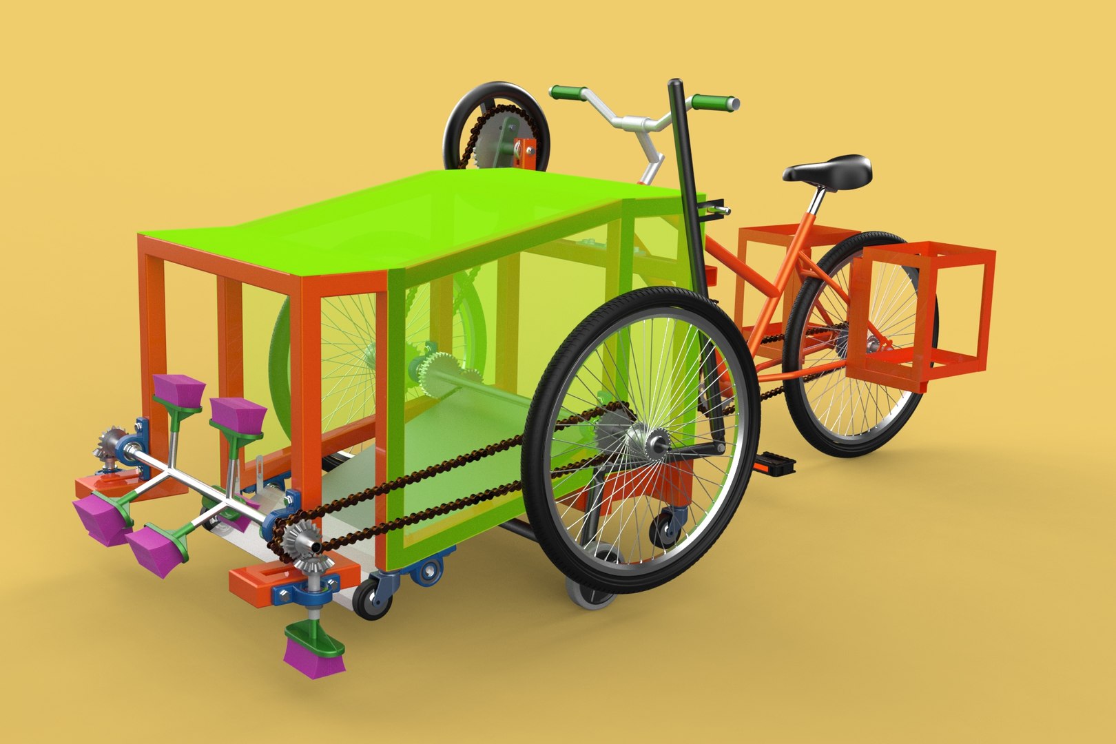 3D SWEEPER PEDAL BIKE TRICYCLE BICYCLE CLEANER SWAB MOP MACHINE ...