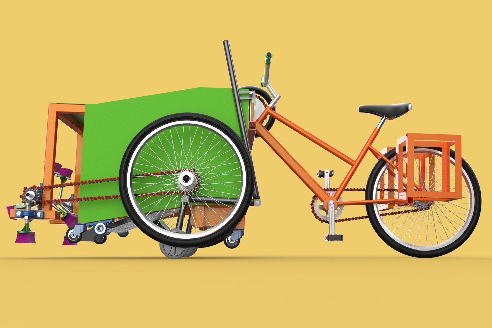 3D SWEEPER PEDAL BIKE TRICYCLE BICYCLE CLEANER SWAB MOP MACHINE ...