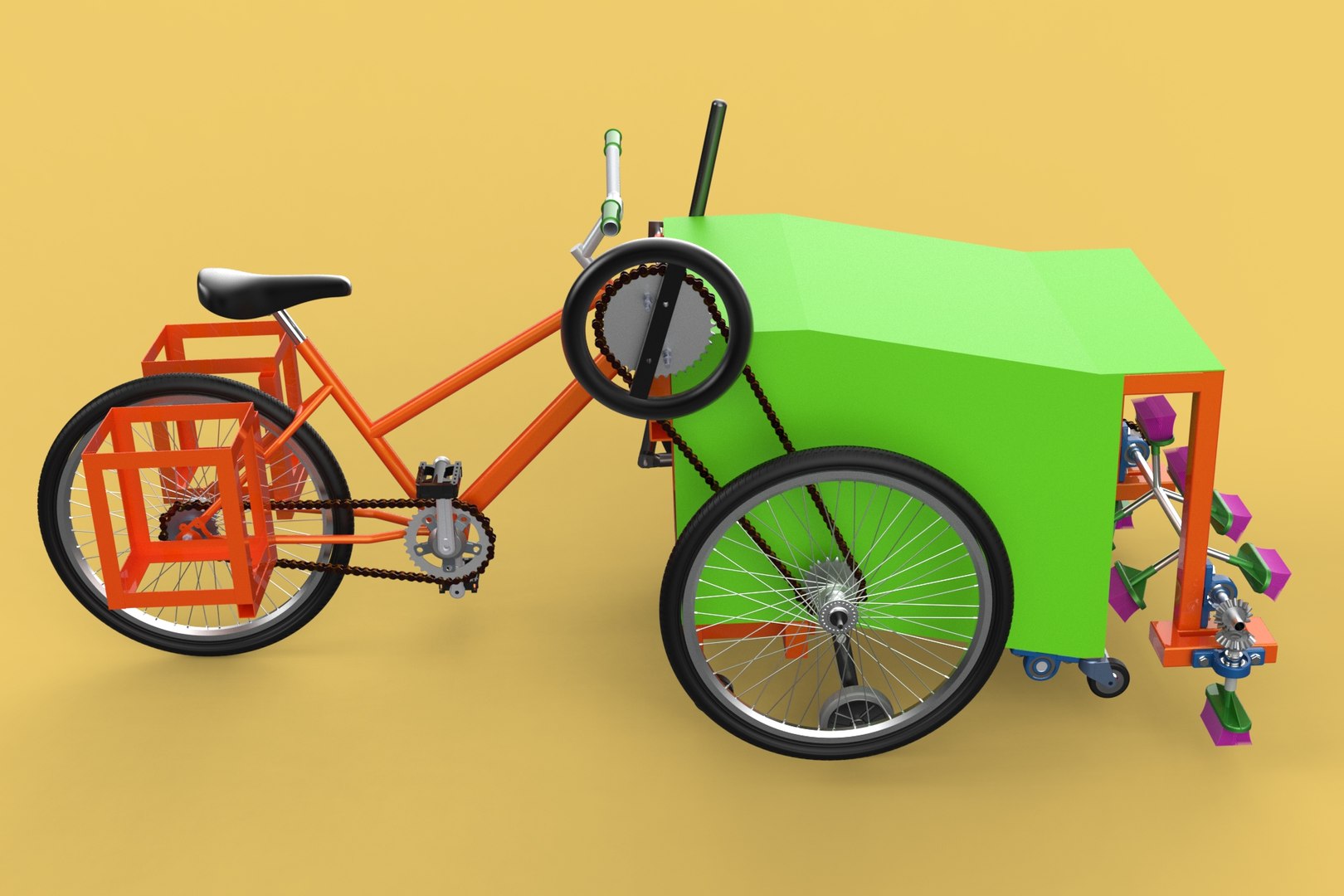 3D SWEEPER PEDAL BIKE TRICYCLE BICYCLE CLEANER SWAB MOP MACHINE ...