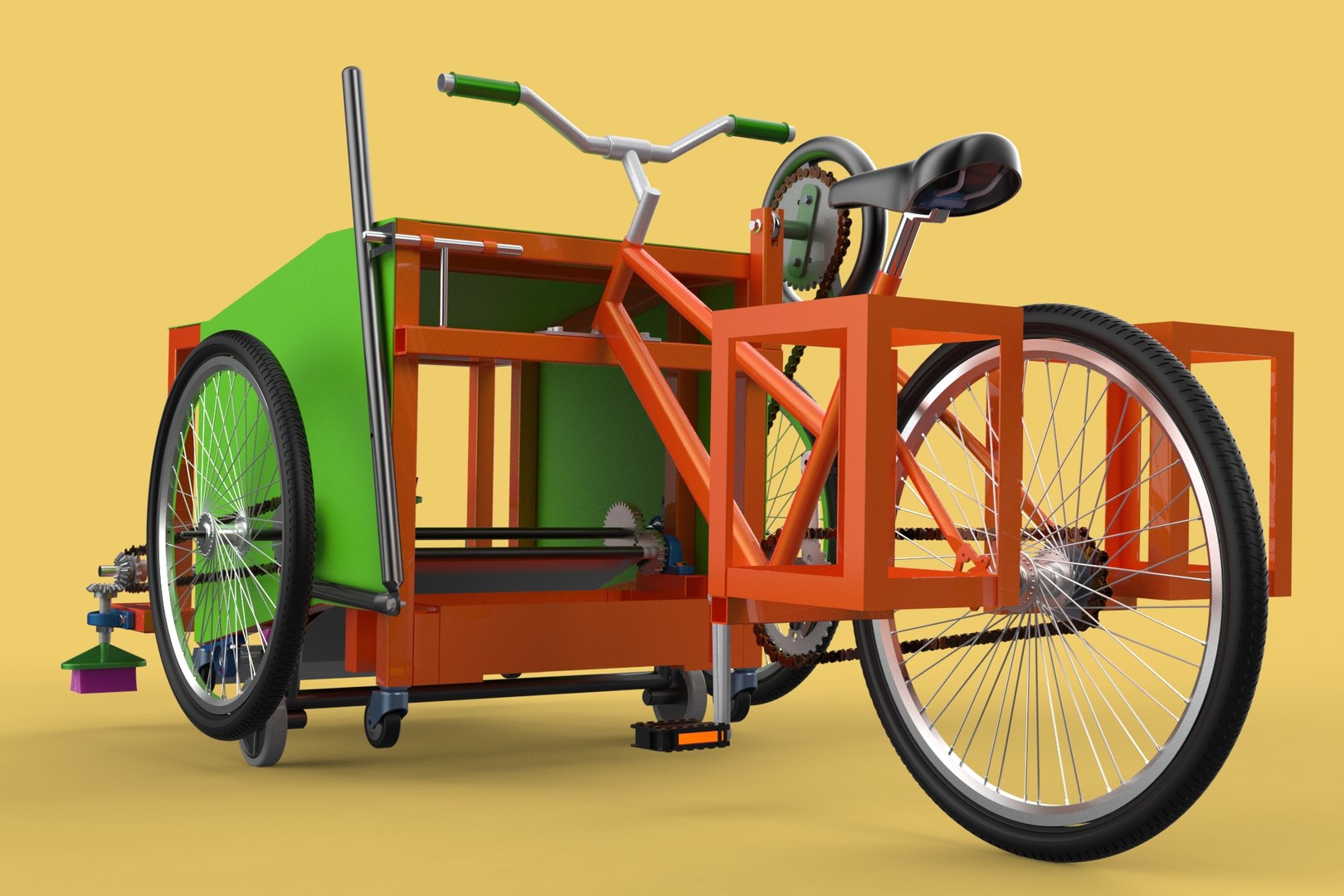 3D SWEEPER PEDAL BIKE TRICYCLE BICYCLE CLEANER SWAB MOP MACHINE ...