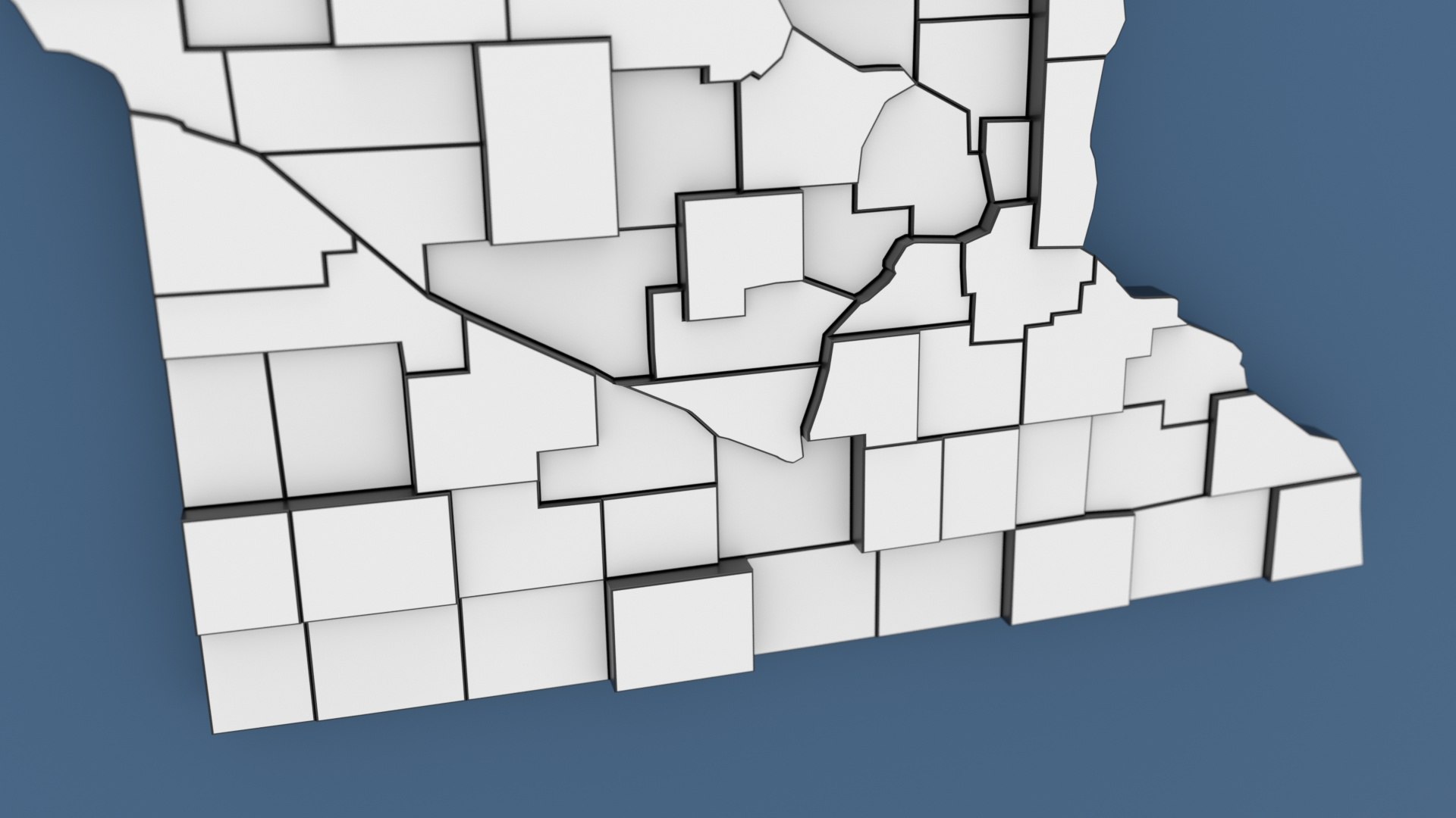 3D Minnesota Counties - Map Of United States Of America USA ...