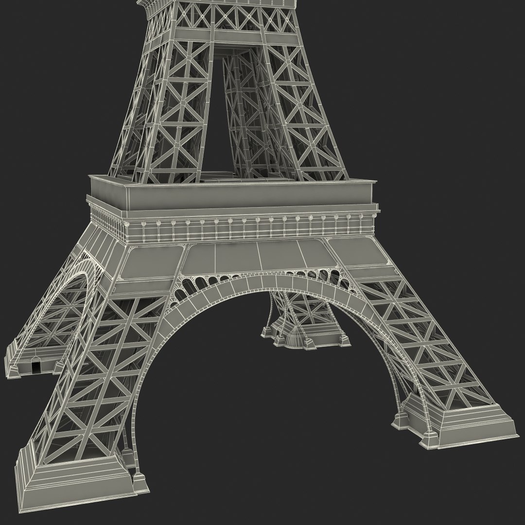 eiffel tower low-poly 3d c4d