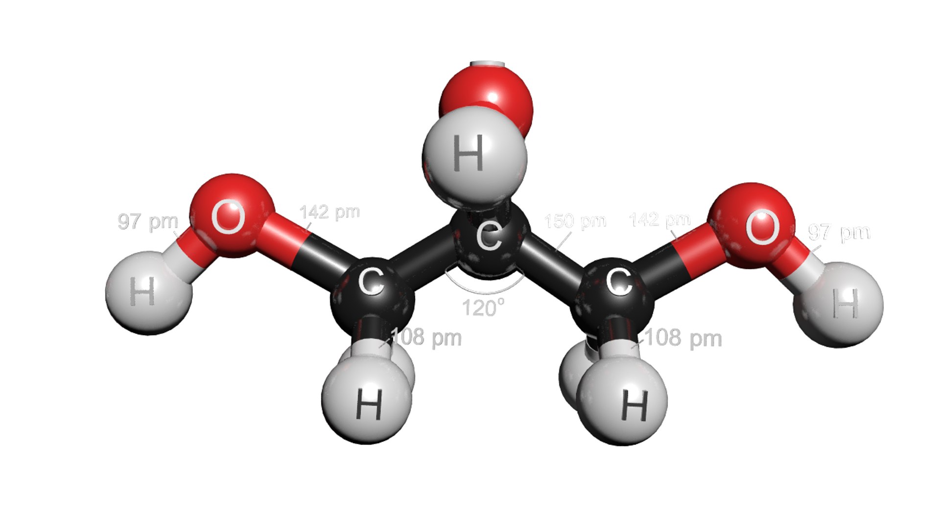 3D C3h8o3 Molecule Glycerin Model - TurboSquid 1424503